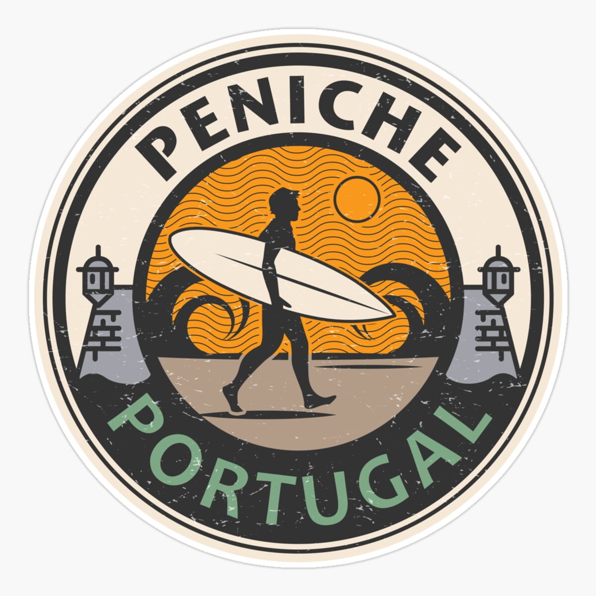 Stickly Peniche Portugal Sticker, Phone Decal Water Bottle Stickers Car ...
