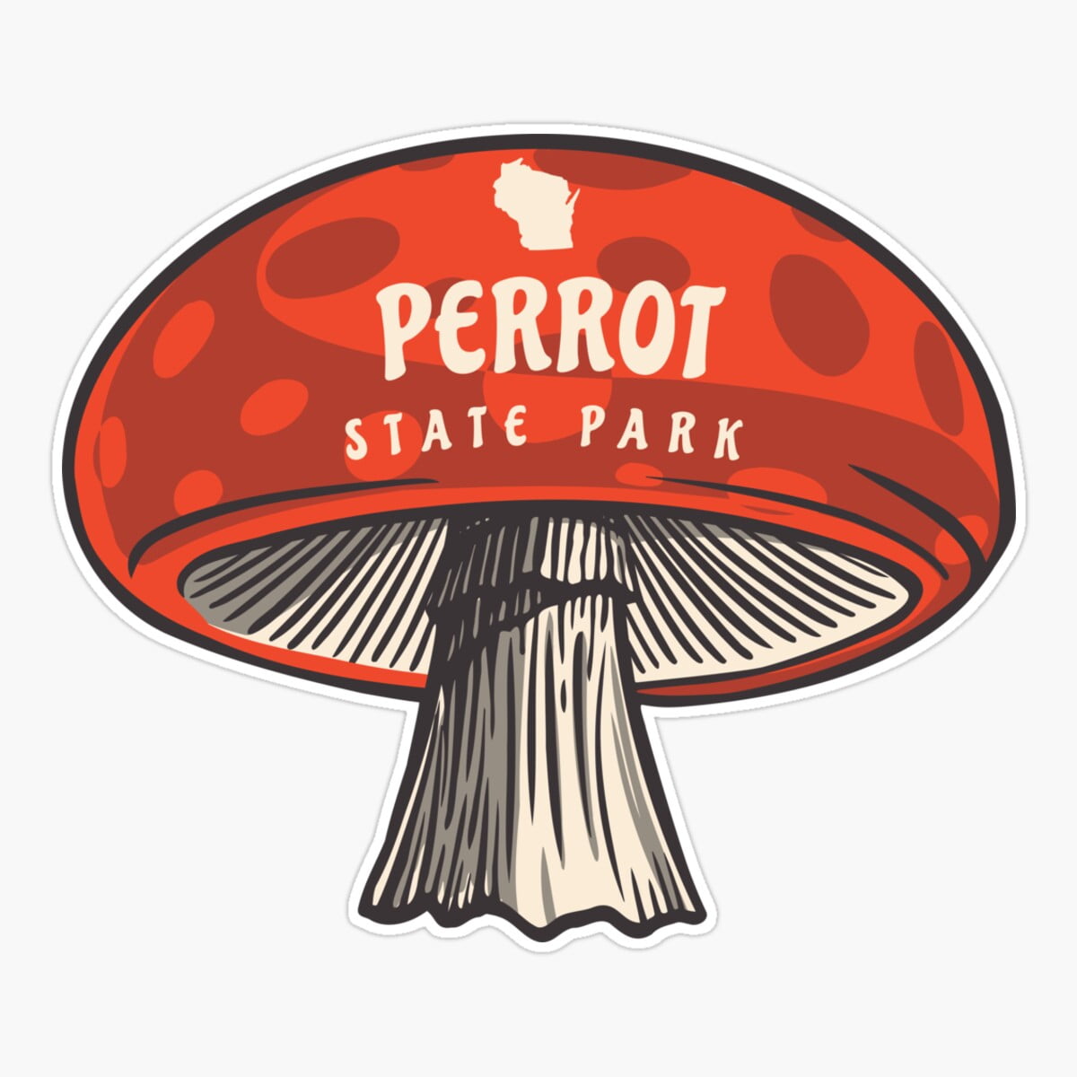 Stickly Perrot State Park Wisconsin Mushroom Wi Shroom Sticker, Phone ...
