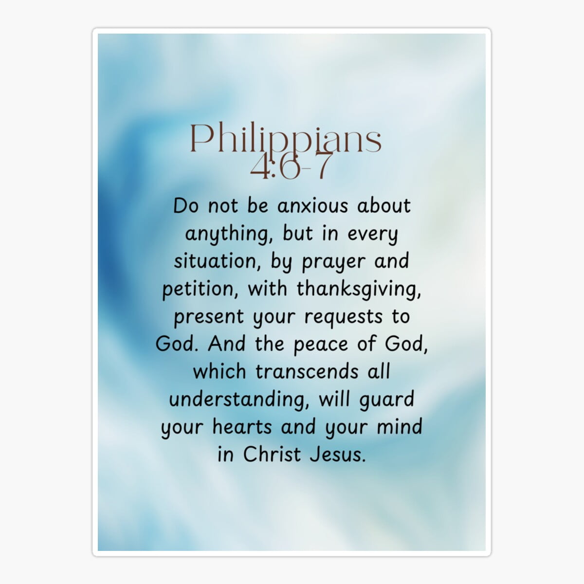 Stickly Philippians 4:6-7 Christian Bible Verse For Anxiety Sticker ...