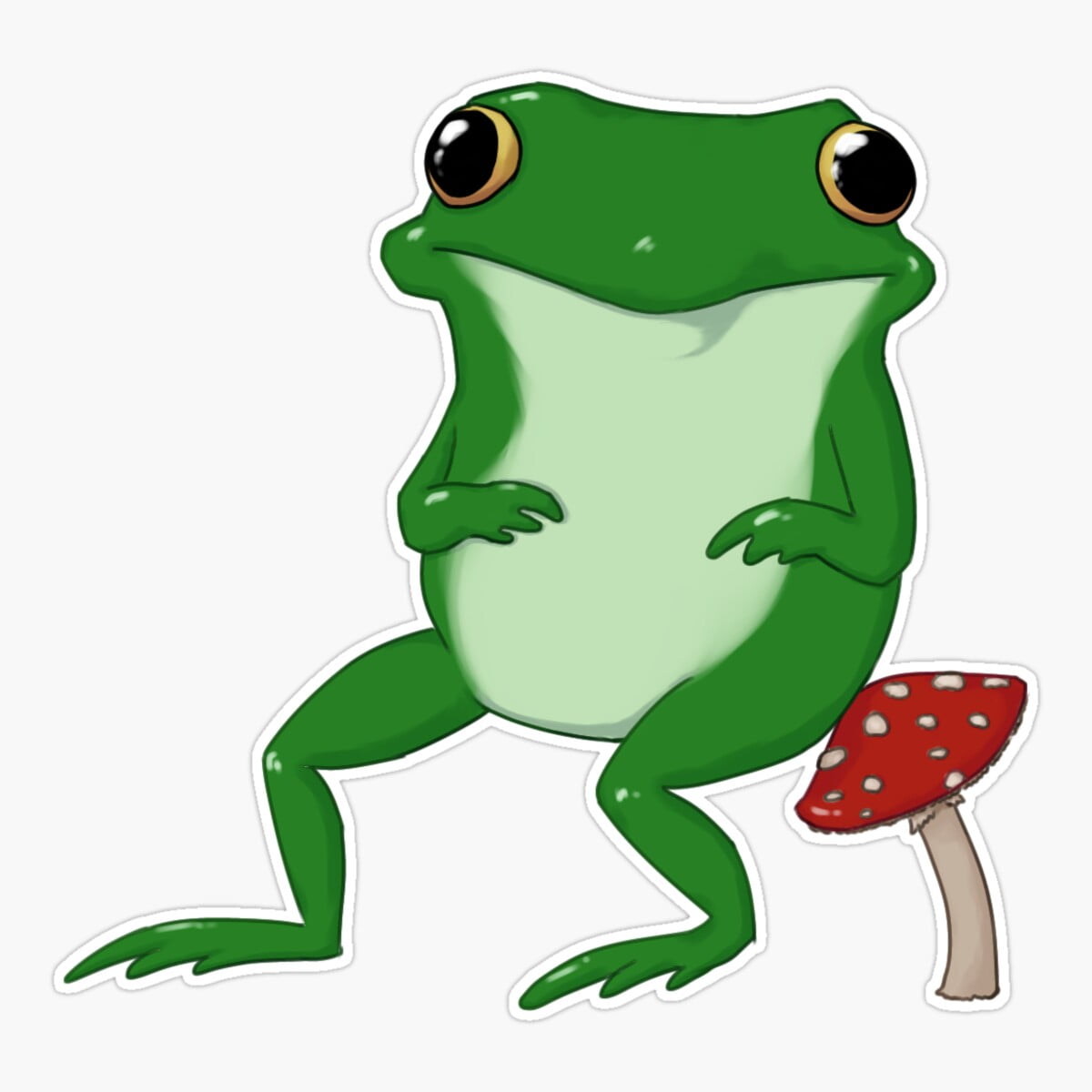 Stickly Phrog On Phrogstool Sticker, Phone Decal Water Bottle Stickers ...