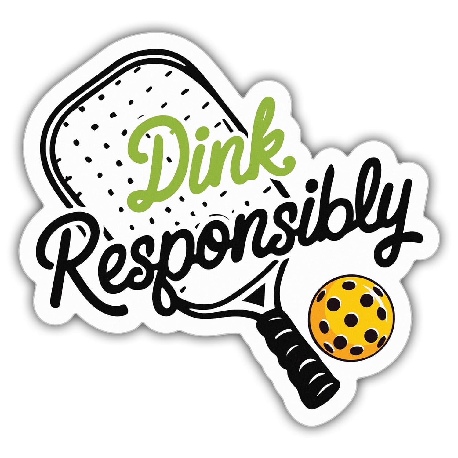 Stickly Pickleball Stickers Pickle Ball Decals Dink Responsibly Funny ...