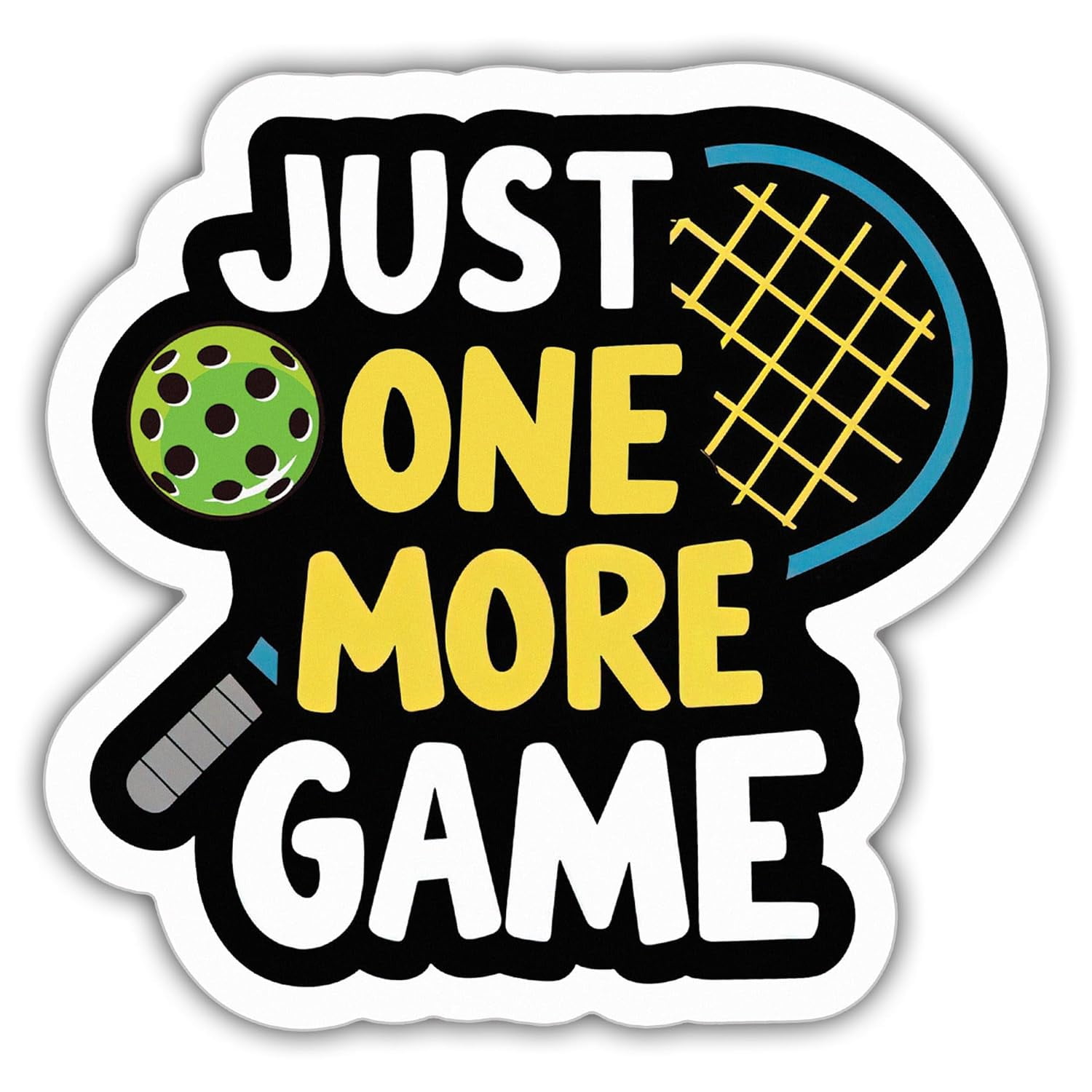 Stickly Pickleball Stickers Pickle Ball Decals Just One More Game Funny ...
