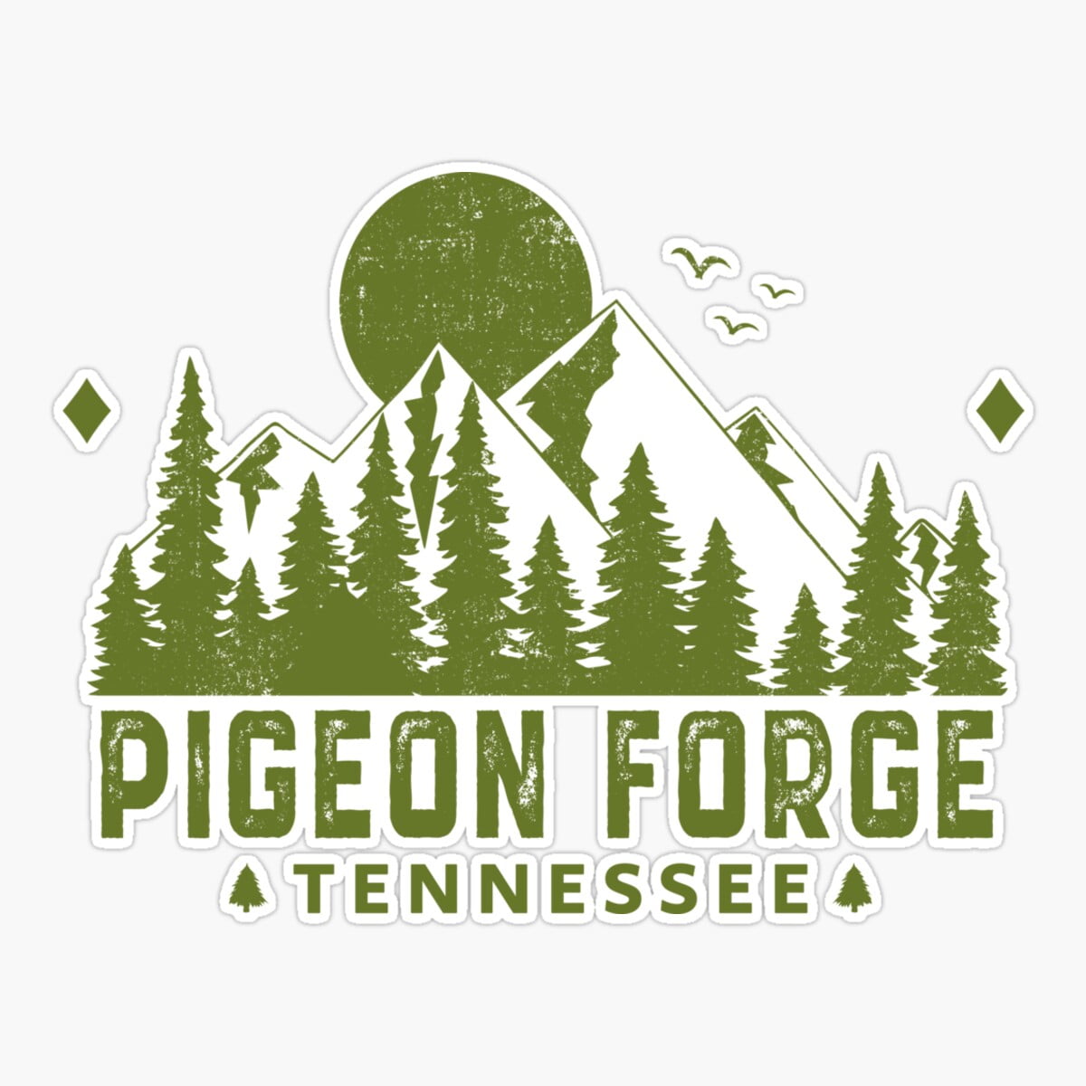 Stickly Pigeon Forge Tennessee Mountain Souvenir Sticker, Phone Decal ...