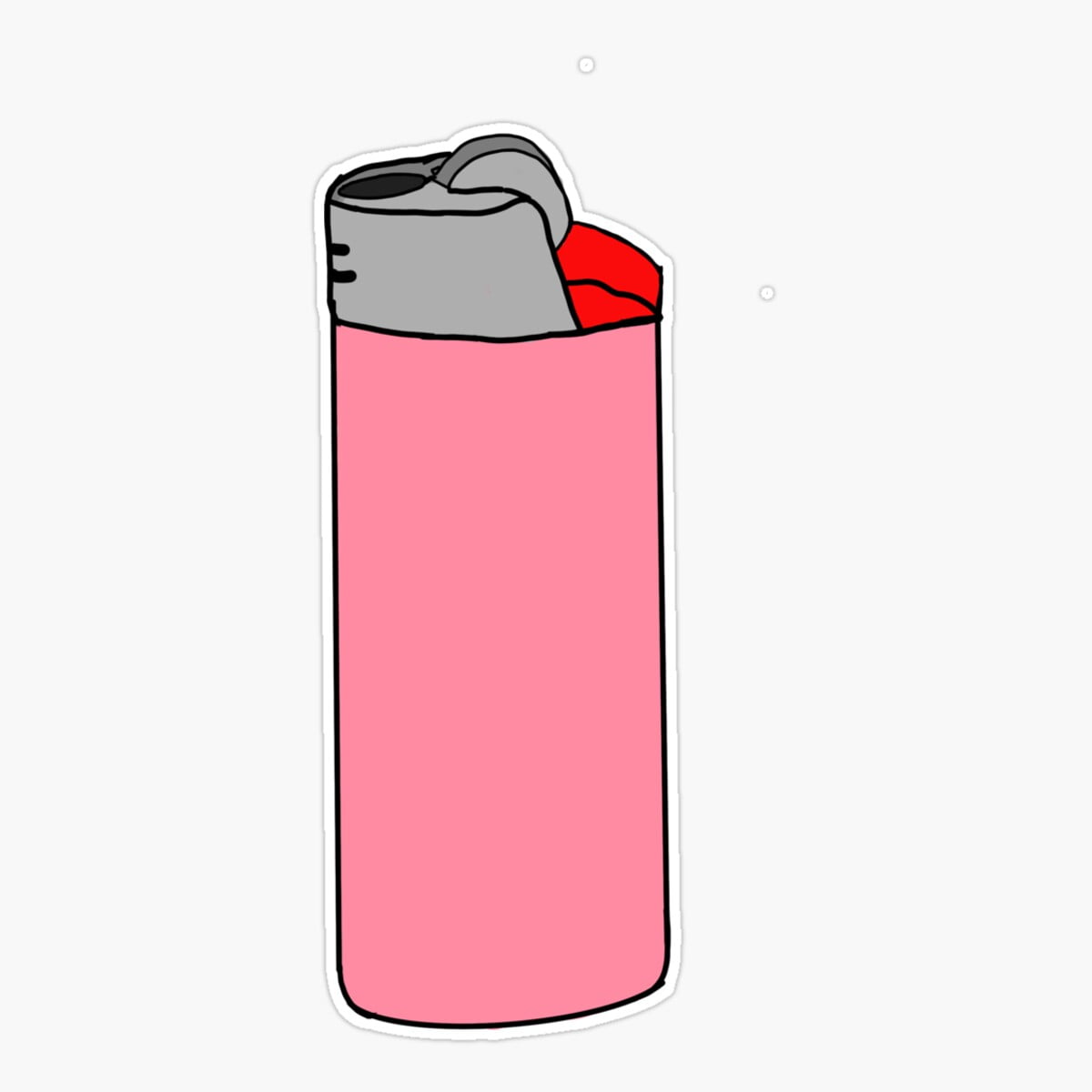 Stickly Pink Cartoon Animated Lighter Sticker, Phone Decal Water Bottle ...