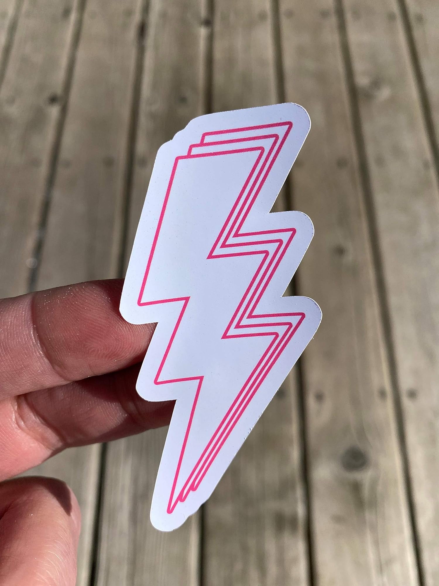 Stickly Pink Lightning Sticker, Laptop Sticker, Water Bottle Sticker ...