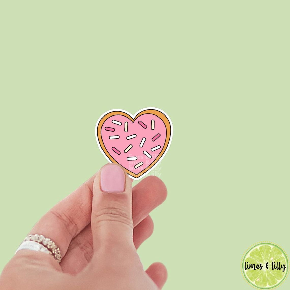 Stickly Pink Sprinkles Heart Shaped Sugar Cookie Er | Valentine’S Day ...