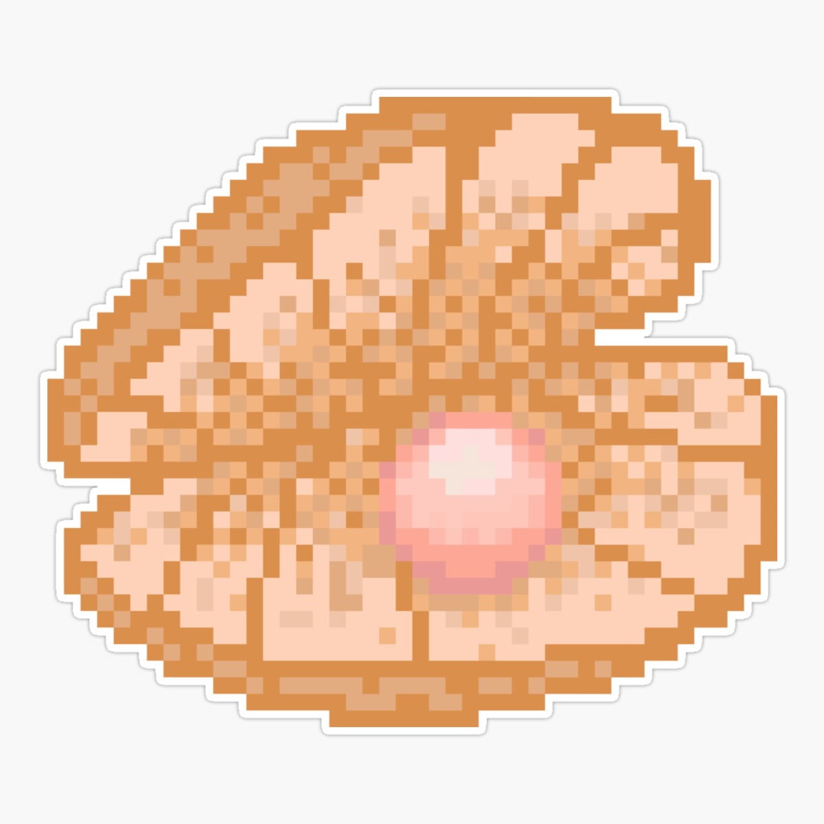 Stickly Pixel Art Cute Seashell Sticker, Phone Decal Water Bottle ...