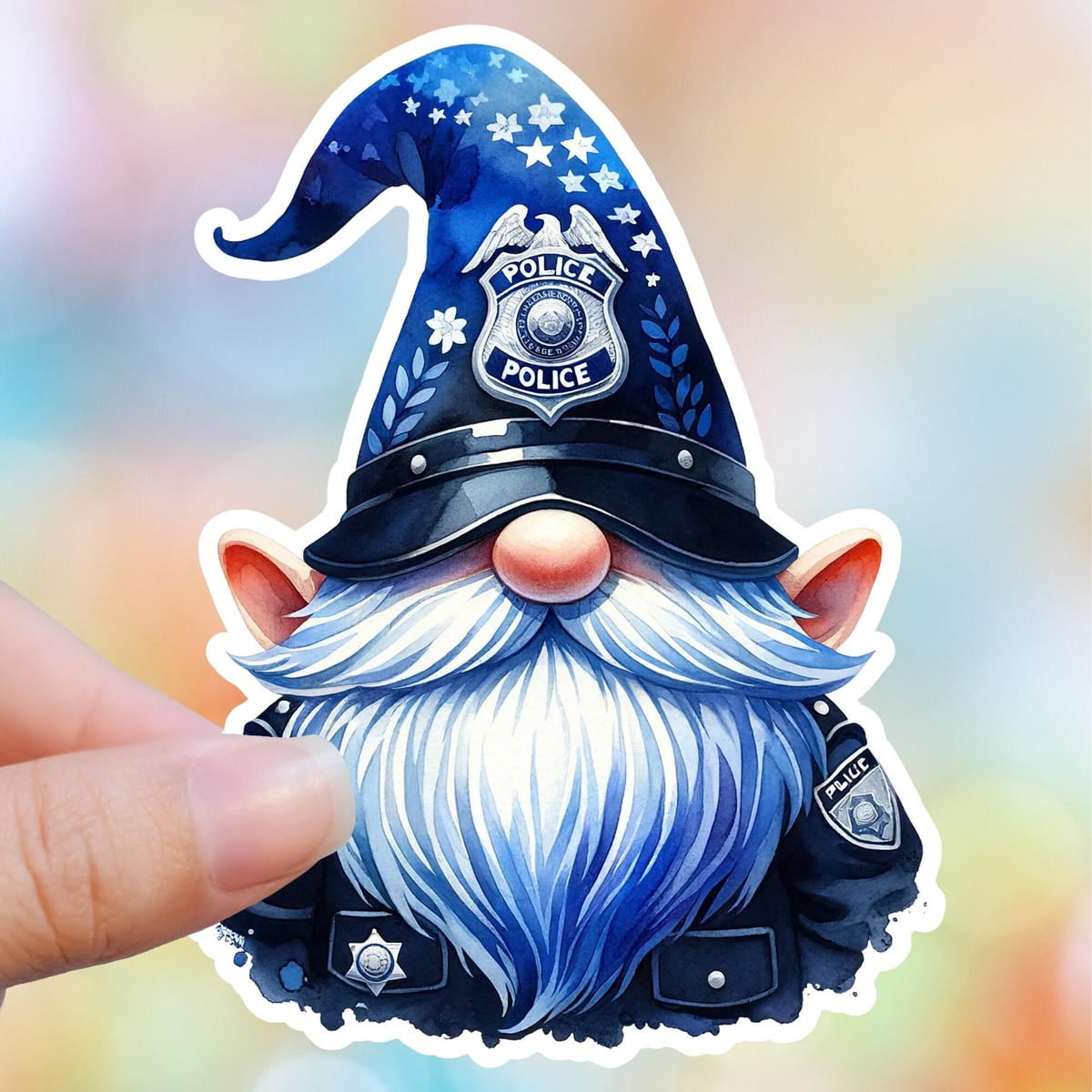 Stickly Police Gnome, Gnome Sticker, Good Luck Gnome, Police Sticker ...