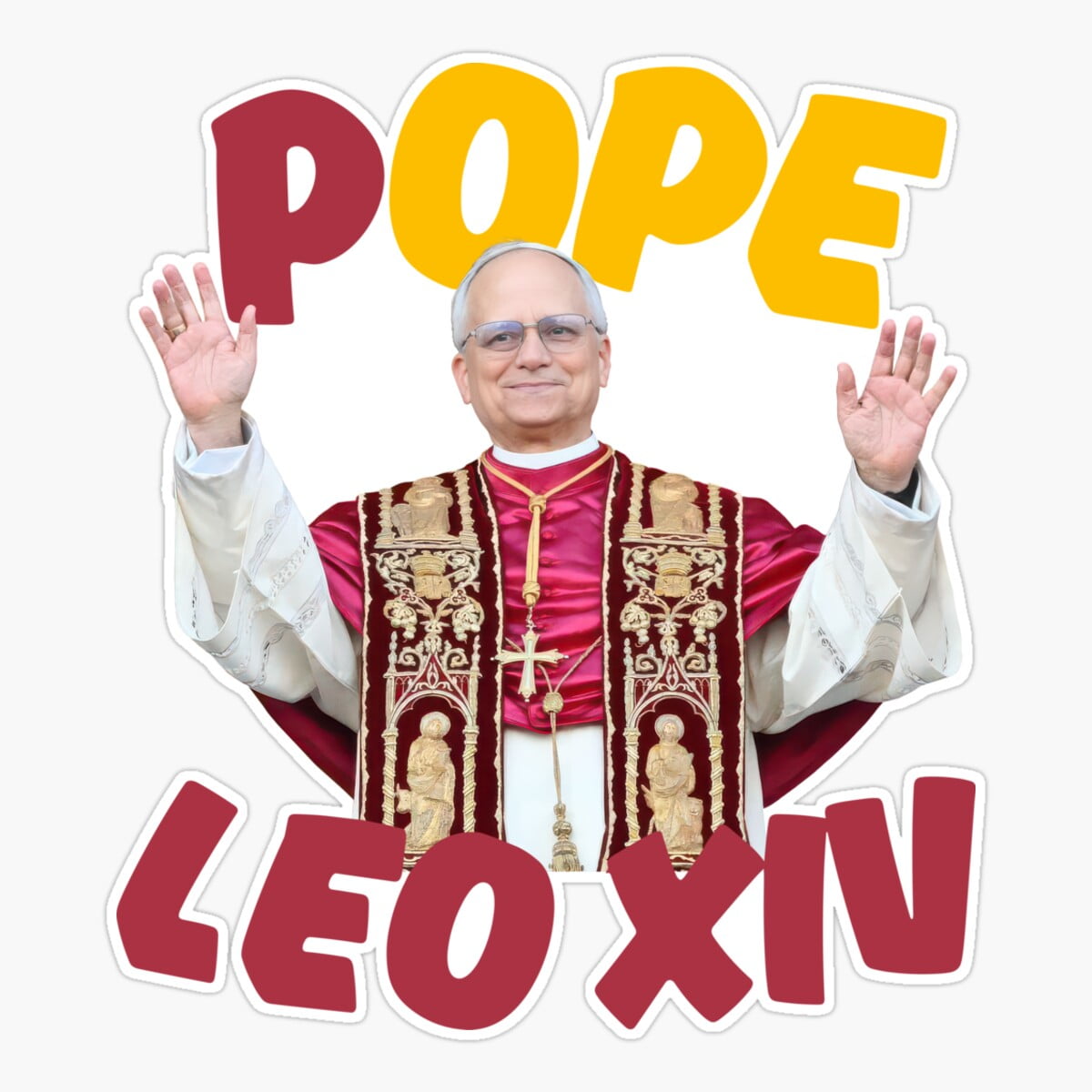 Stickly Pope Leo Xiv Catholic Sticker, Phone Decal Water Bottle ...
