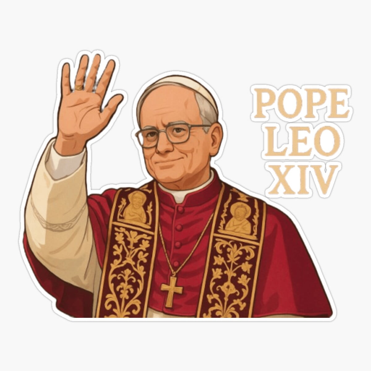 Stickly Pope Leo Xiv Sticker, Phone Decal Water Bottle Stickers Car ...