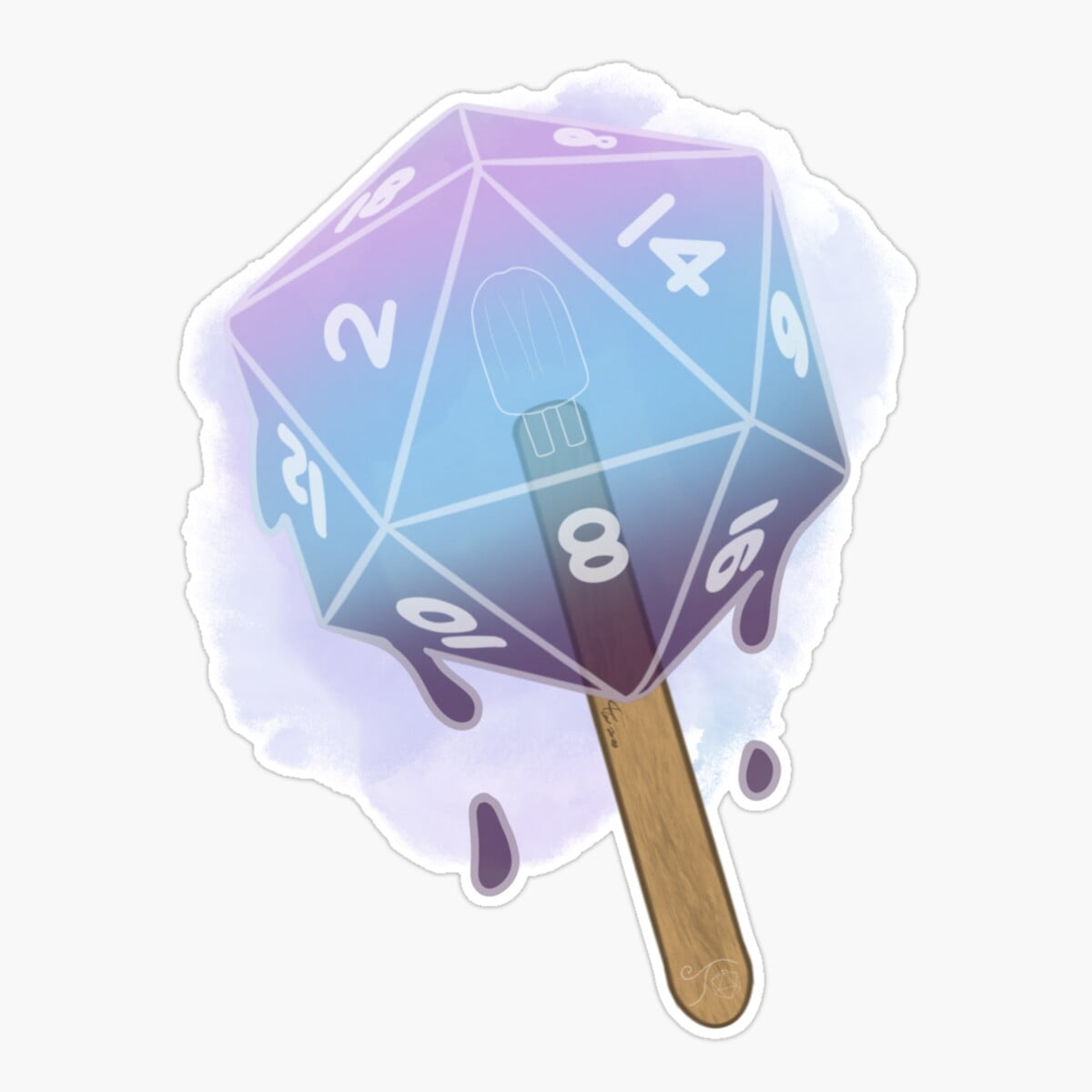 Stickly Popsicle D20 Sticker, Phone Decal Water Bottle Stickers Car Decals, Funny Birthday Gift ...