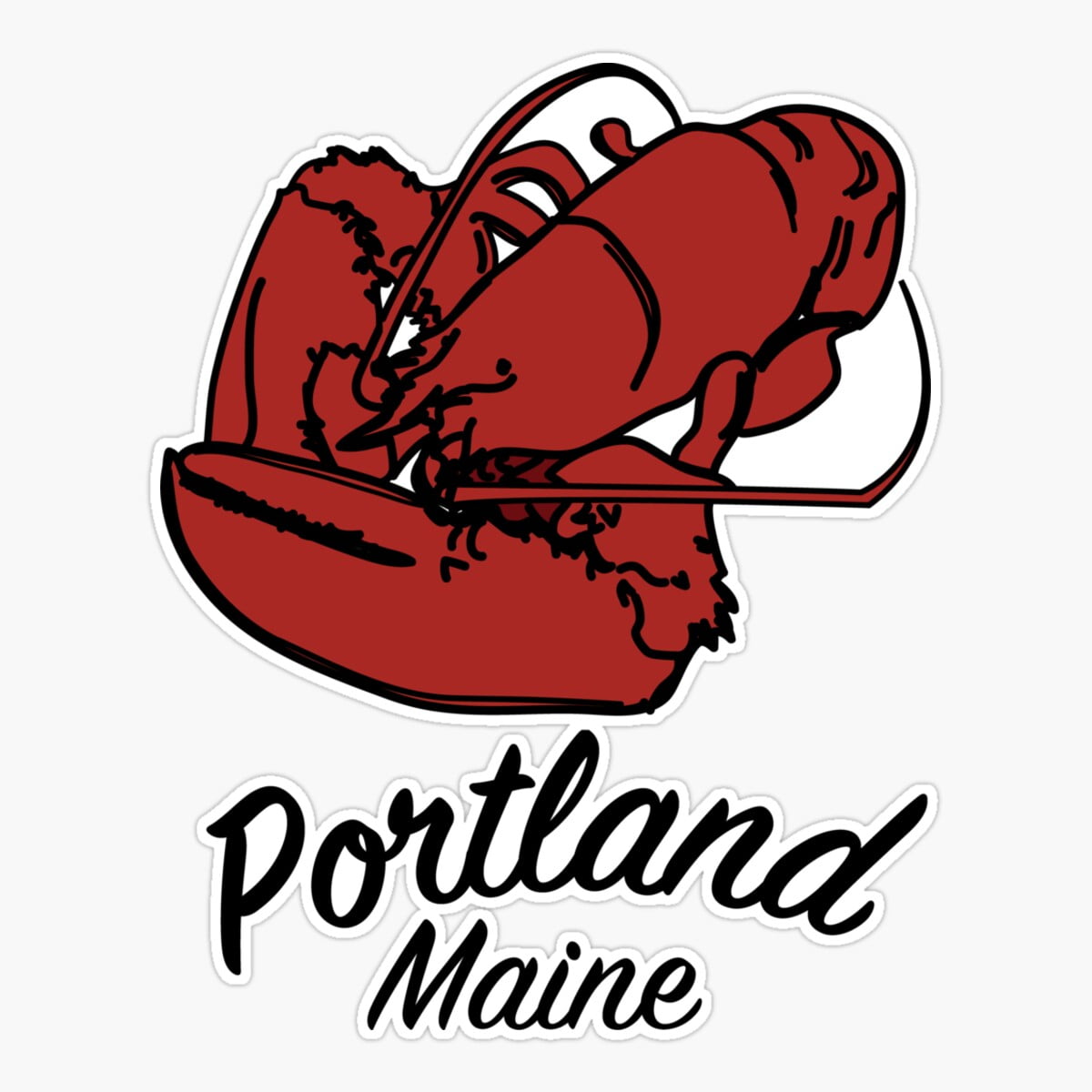 Stickly Portland Lobster Sticker, Phone Decal Water Bottle Stickers Car ...