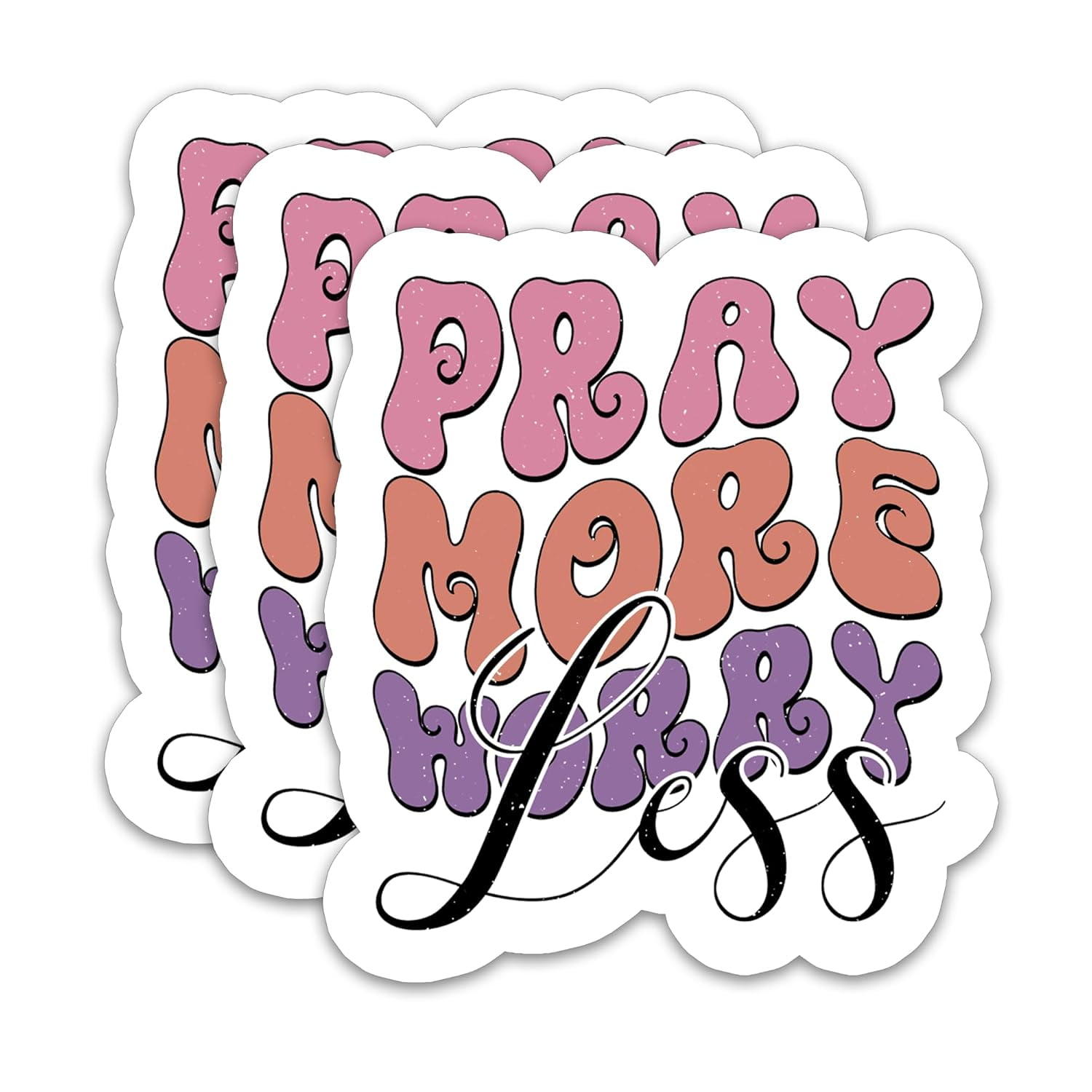 Stickly Pray More Worry Less Sticker Christian Sticker Prayer Sticker ...