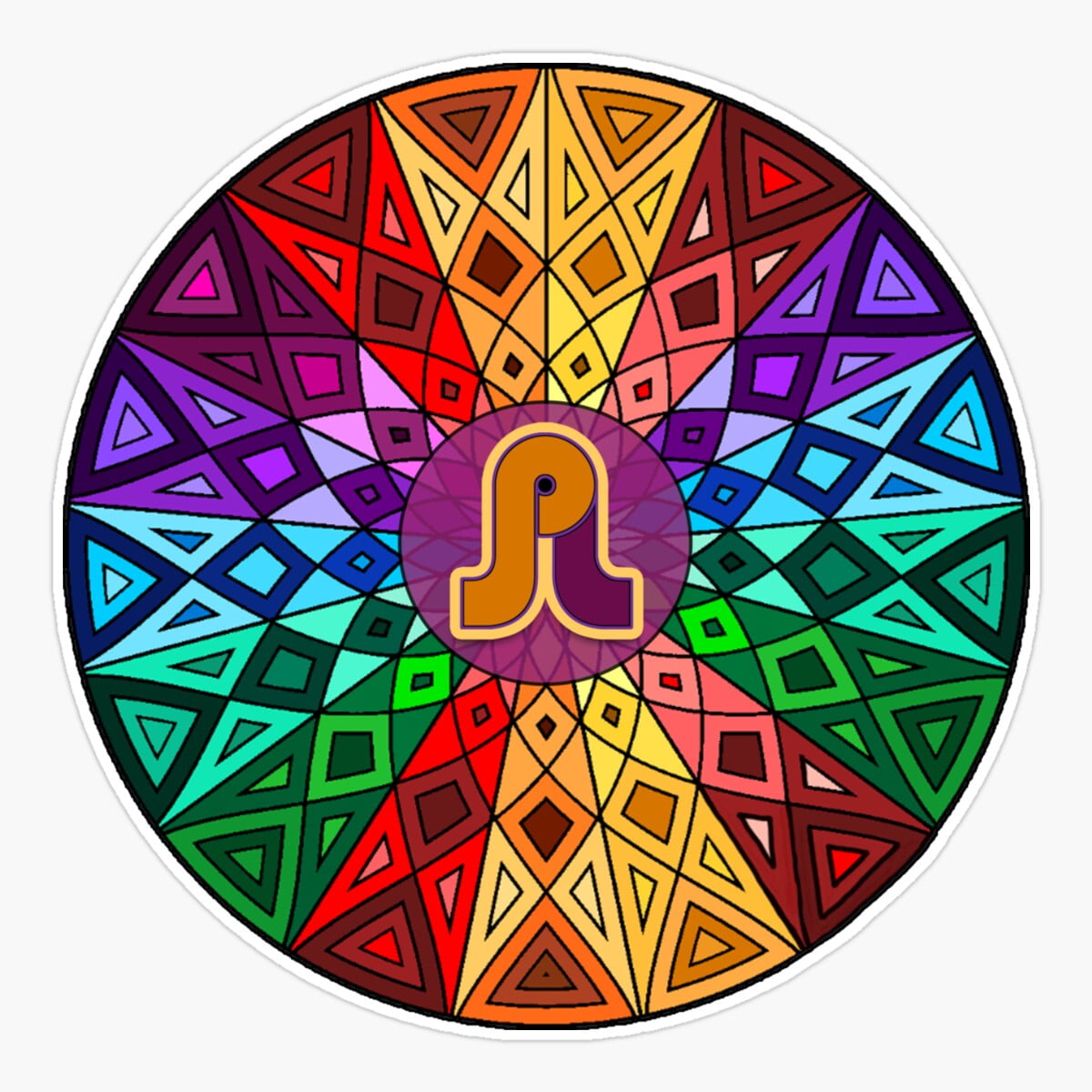 Stickly Pretty Lights - Rainbow Geometric Mandala - Psychedelic ...