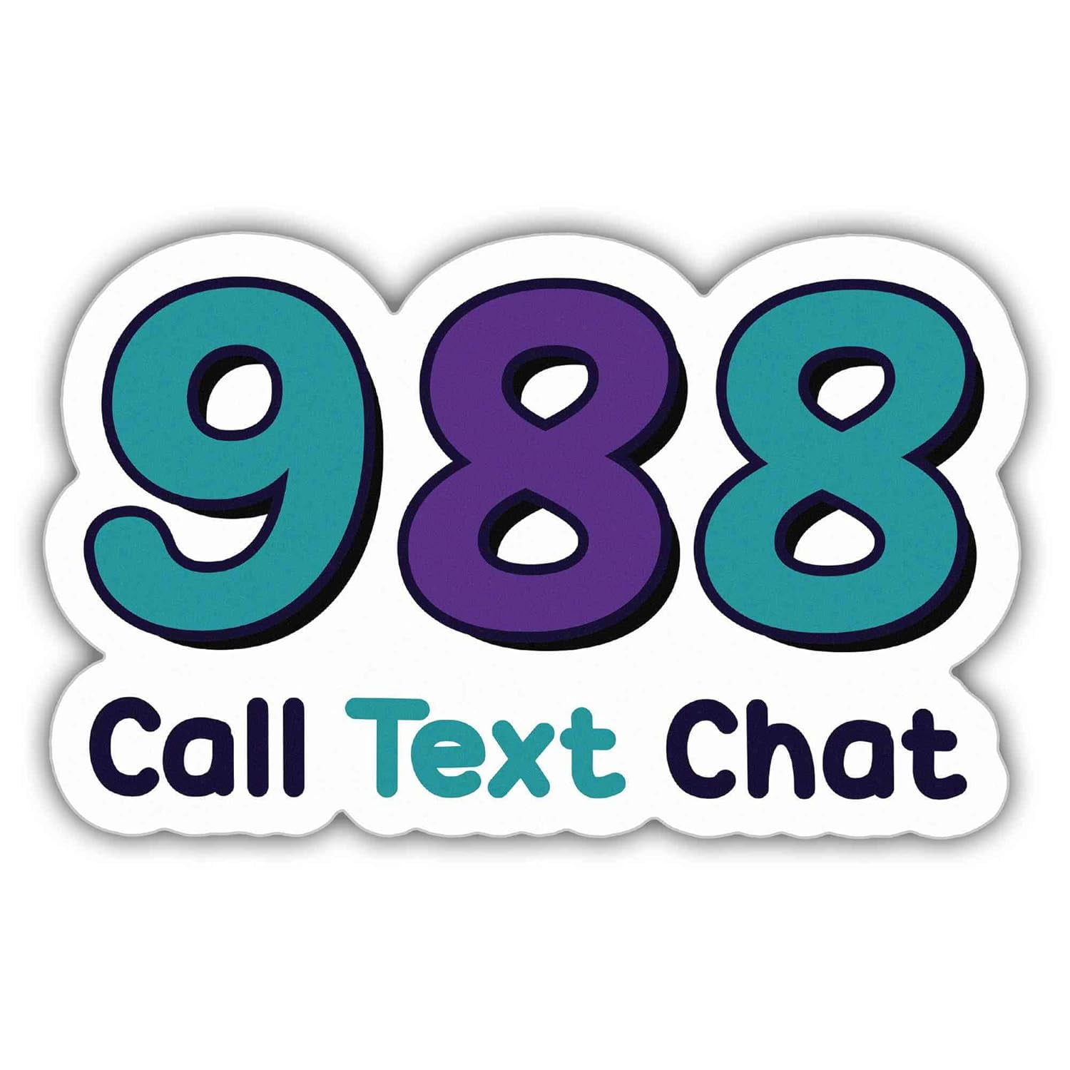 Stickly Prevention Stickers Prevention Decals 988 Call Text Chat Vinyl ...