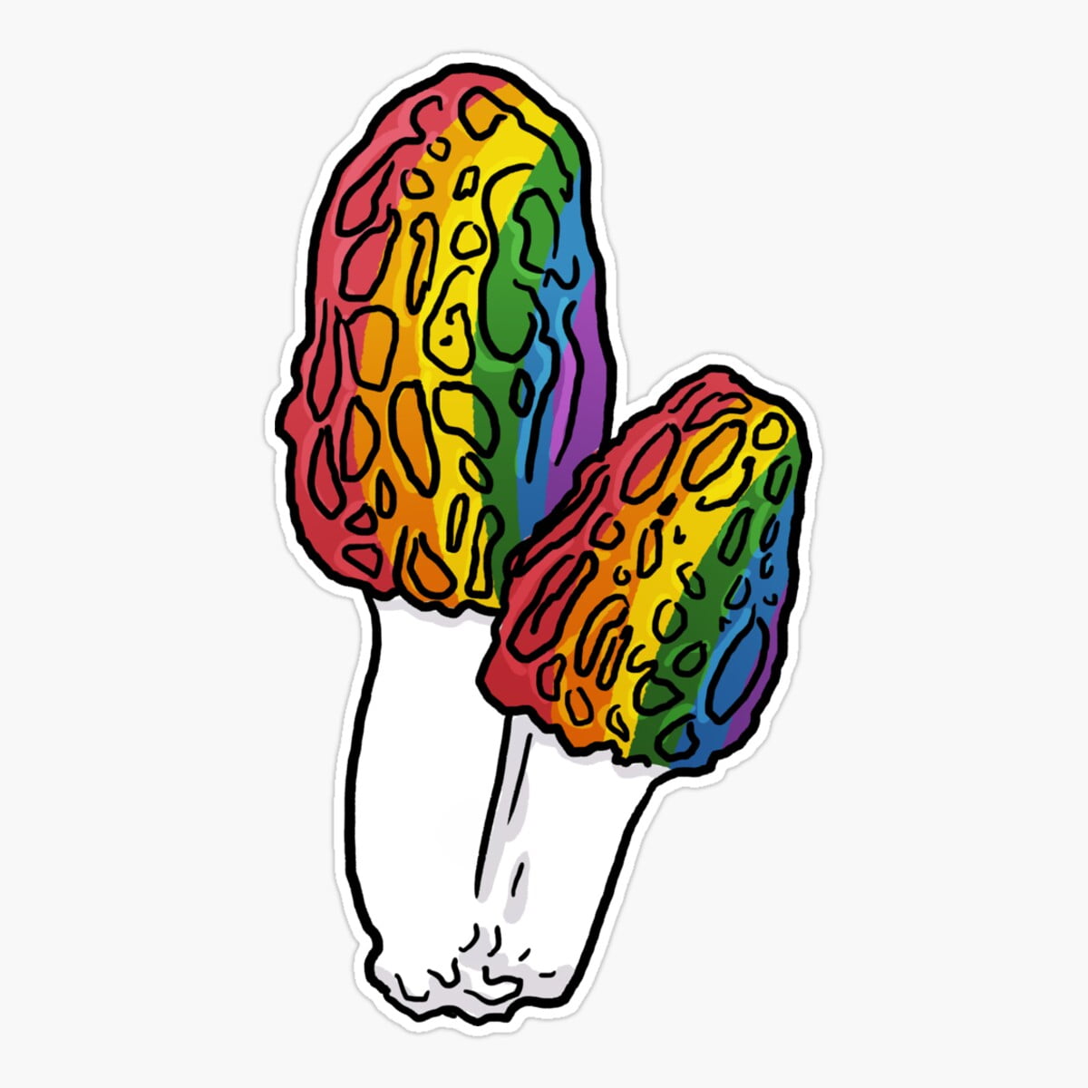 Stickly Pride Morel Mushroom! Sticker, Phone Decal Water Bottle ...