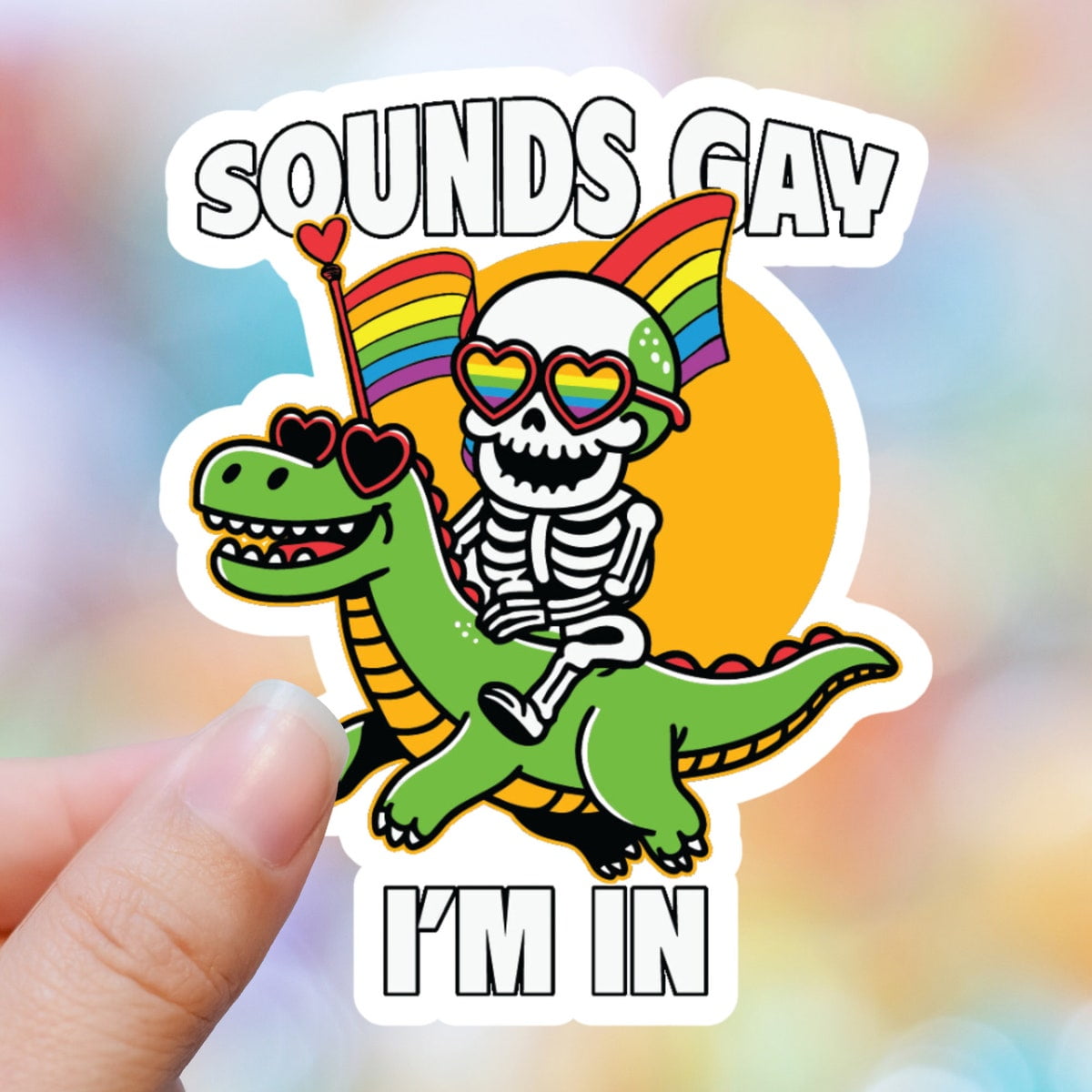 Stickly Pride Sticker Unicorn Sticker T-Rex Sticker Awareness Lgbtq+ ...
