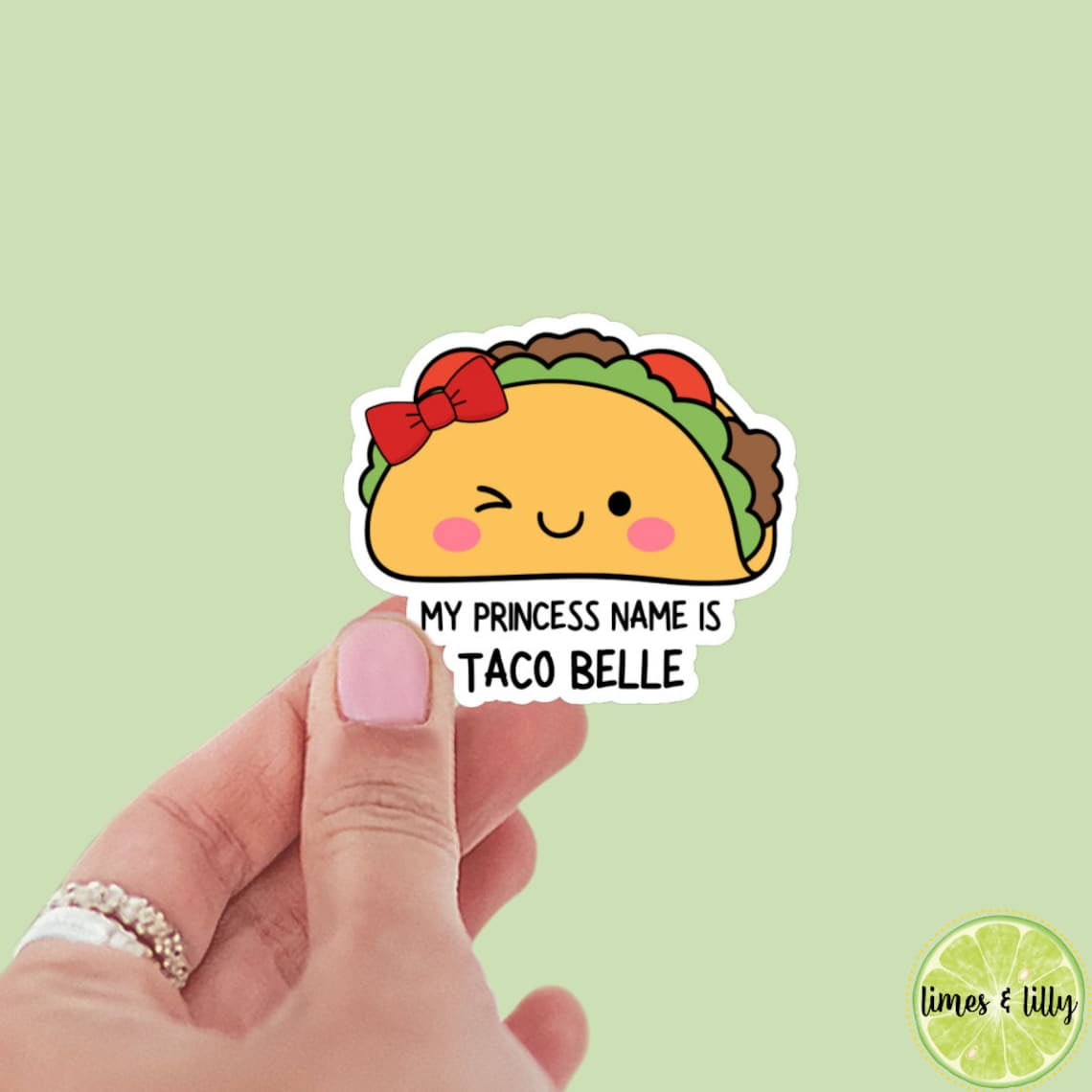 Stickly My Princess Name Is Taco Belle Vinyl Er | Beauty And The Beast ...