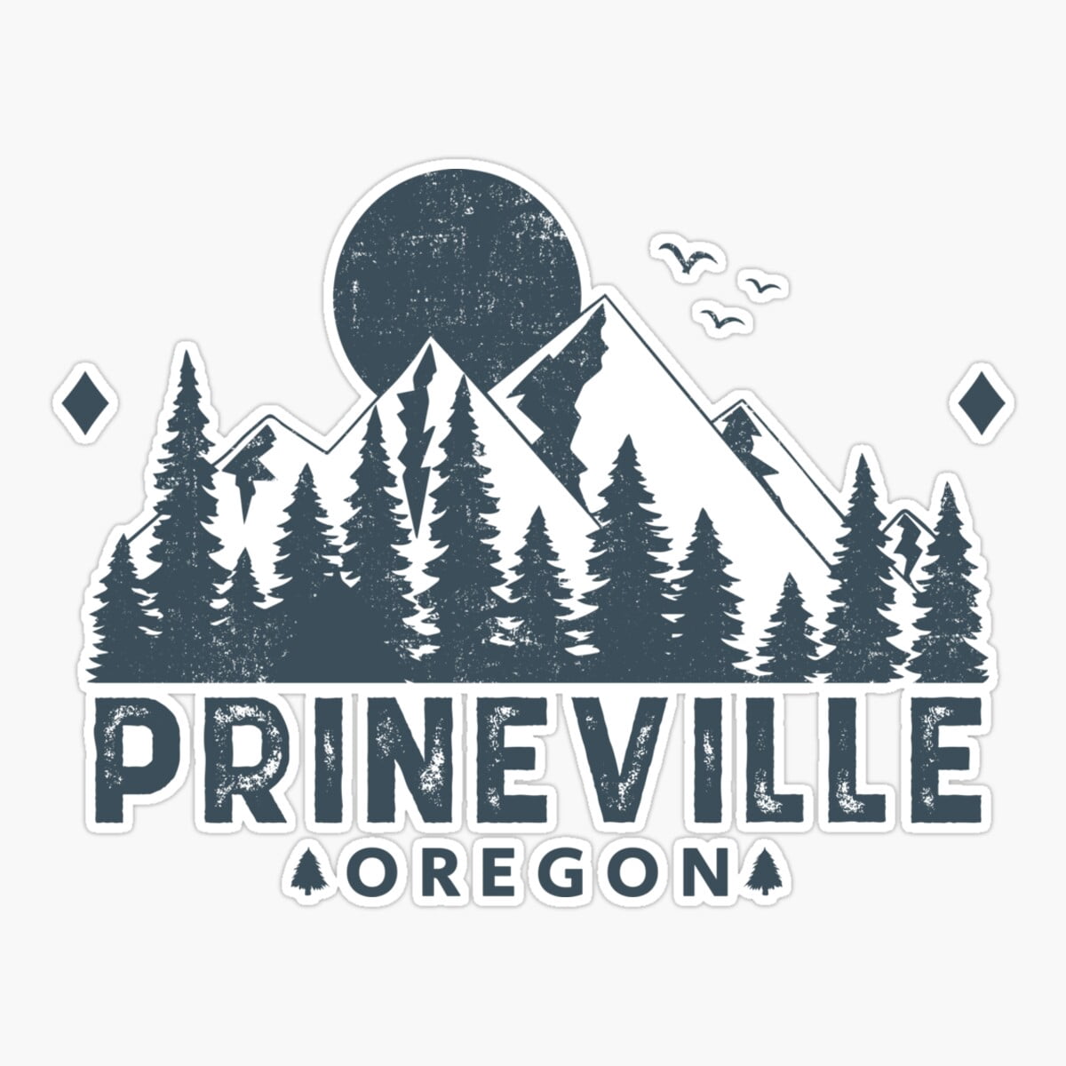Stickly Prineville Oregon Mountain Sight Sticker, Phone Decal Water ...