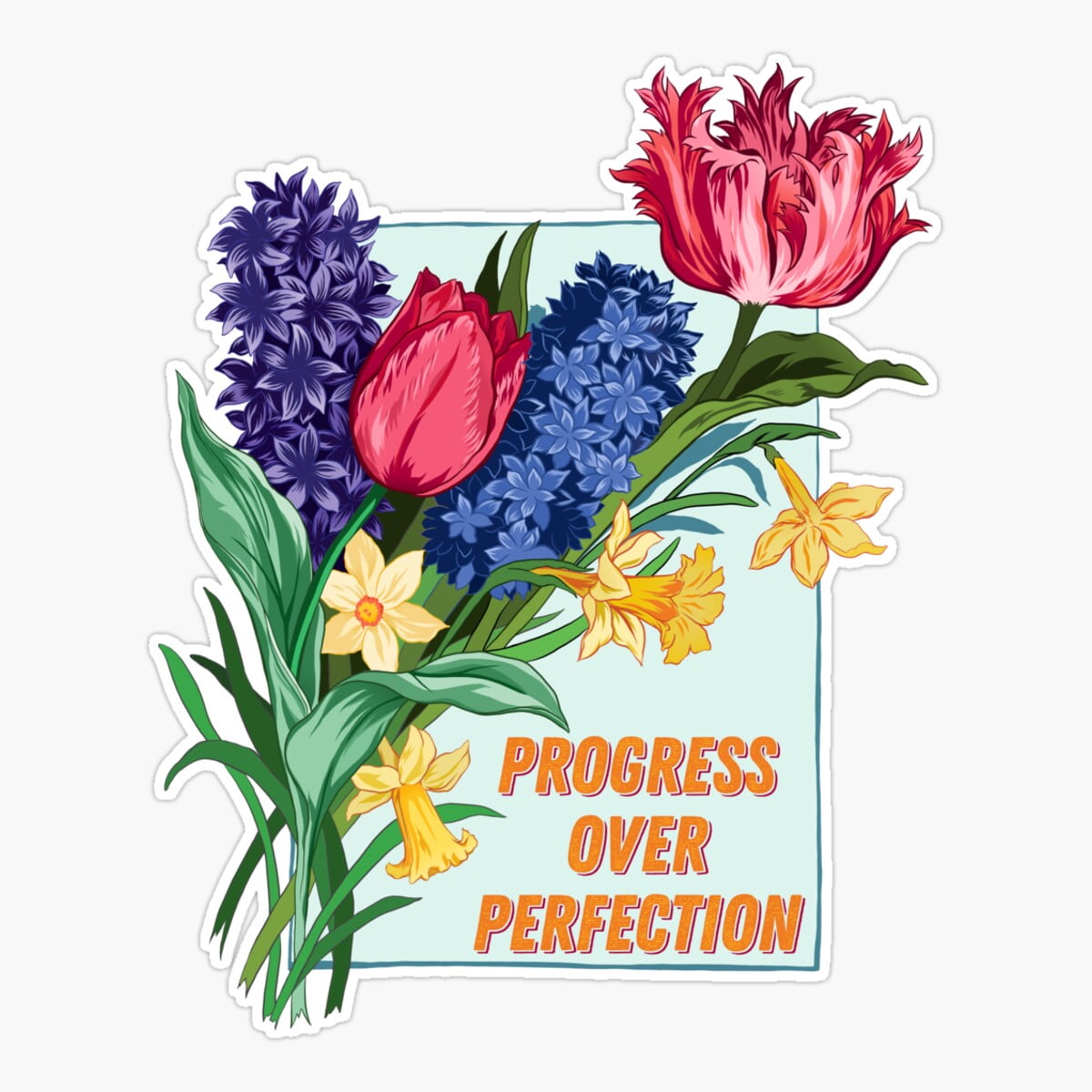 Stickly Progress Over Perfection Sticker, Phone Decal Water Bottle ...