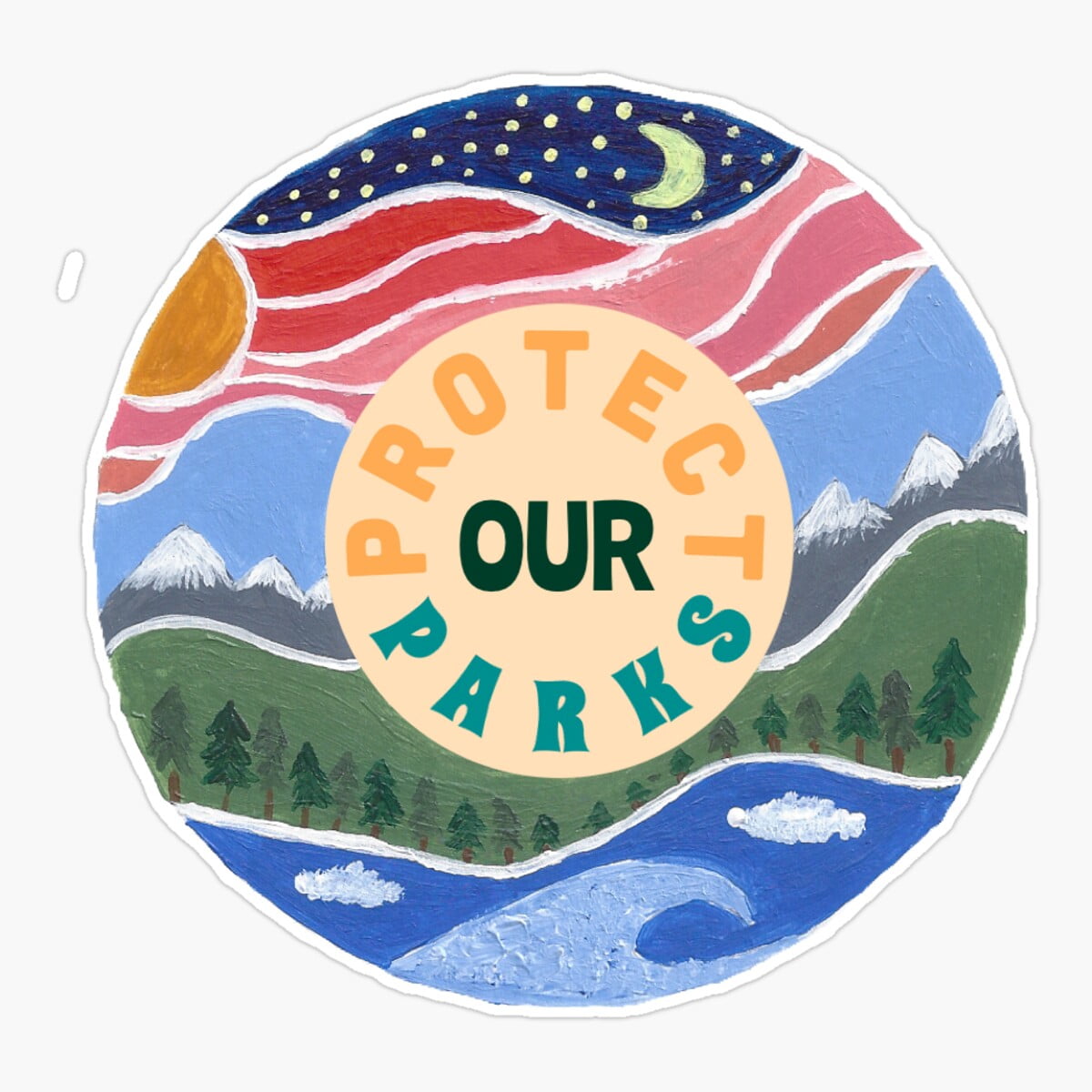 Stickly Protect Our Parks Sticker, Phone Decal Water Bottle Stickers ...