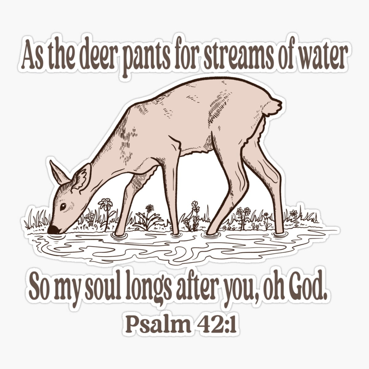 Stickly Psalm 42:1 Bible Verse Sticker, Phone Decal Water Bottle ...