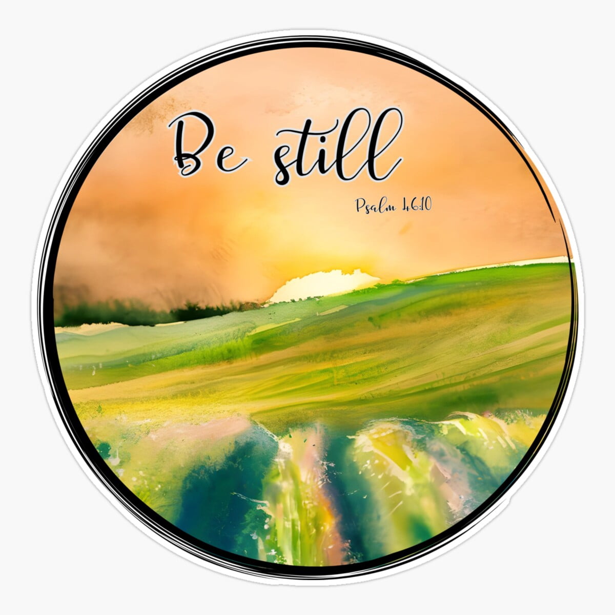 Stickly Psalm 46:10 Be Still Bible Verses Sticker, Phone Decal Water ...