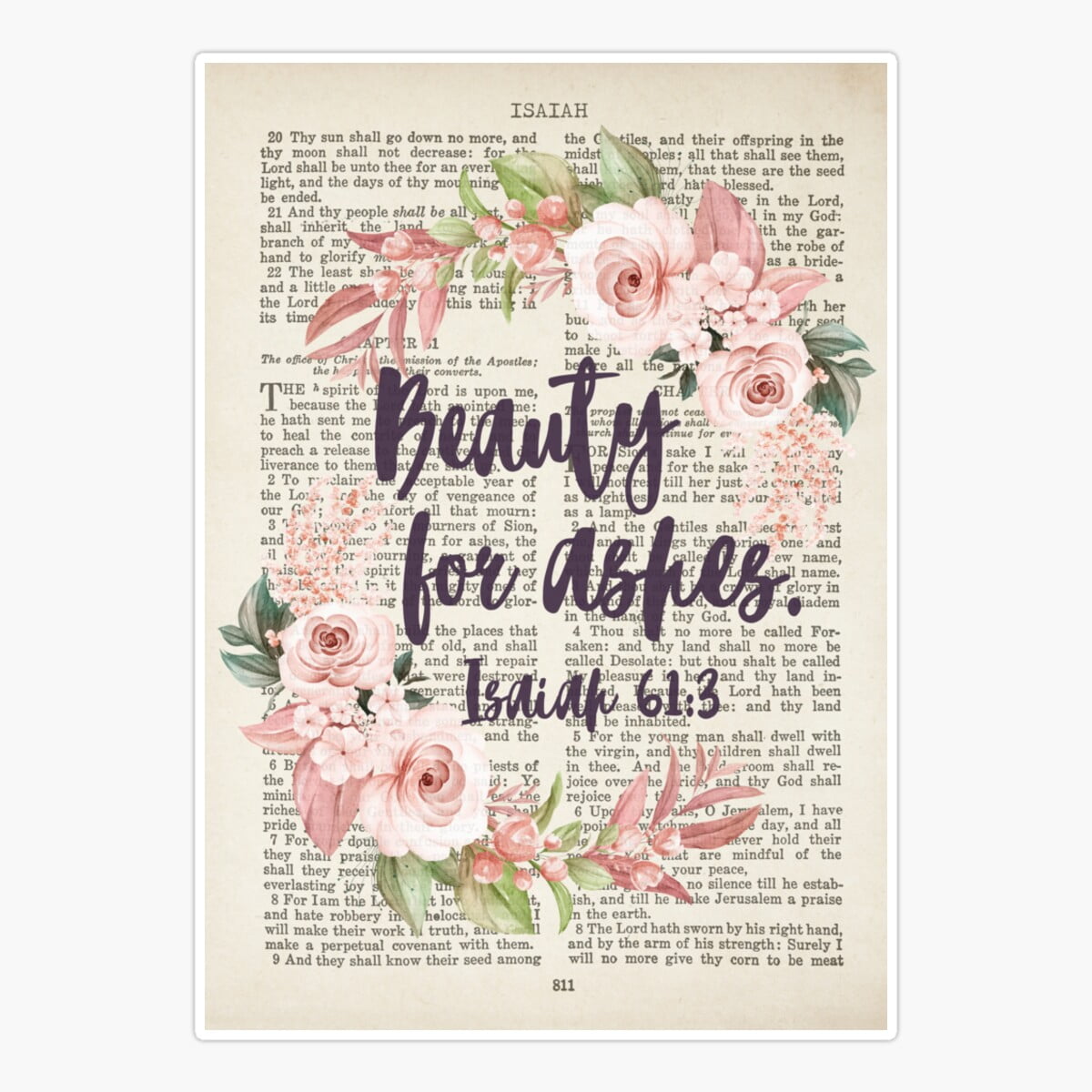 Stickly Psalm 61:3 | Beauty For Ashes | Bible Verse Art | Bible Quote ...