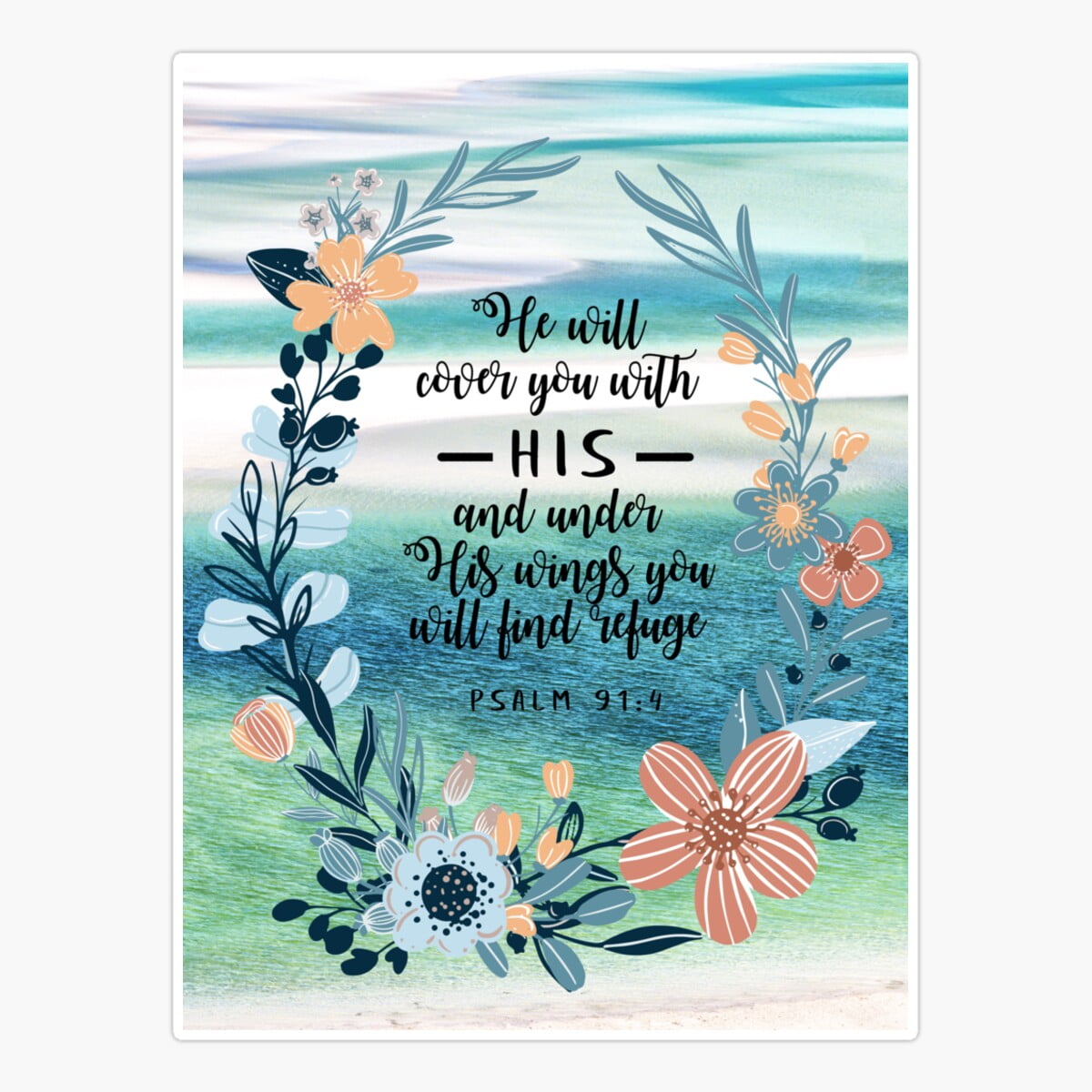 Stickly Psalm 91 #8 Bible Verse Religious Christian Scripture Canvas ...