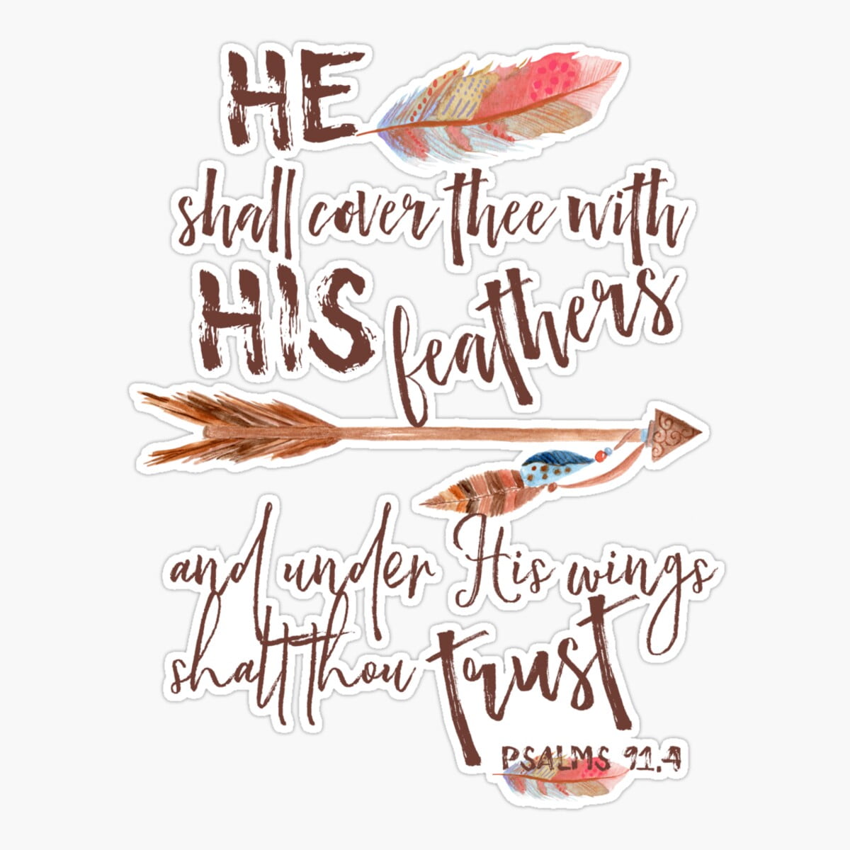 Stickly Psalms 91 Bible Verse Quote Sticker, Phone Decal Water Bottle ...