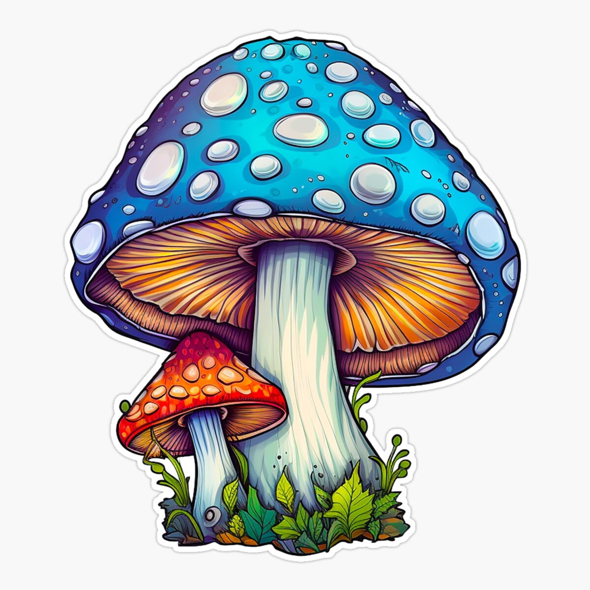 Stickly Psychedelic Mushroom Wonderland Sticker, Phone Decal Water ...