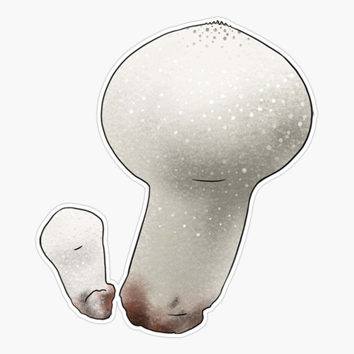 Stickly Puffball Mushroom Sticker, Phone Decal Water Bottle Stickers ...