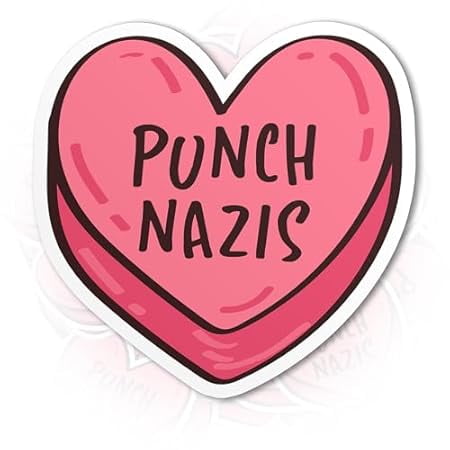 Stickly Punch Nazis Sticker Feminist Stickers Political Liberal ...