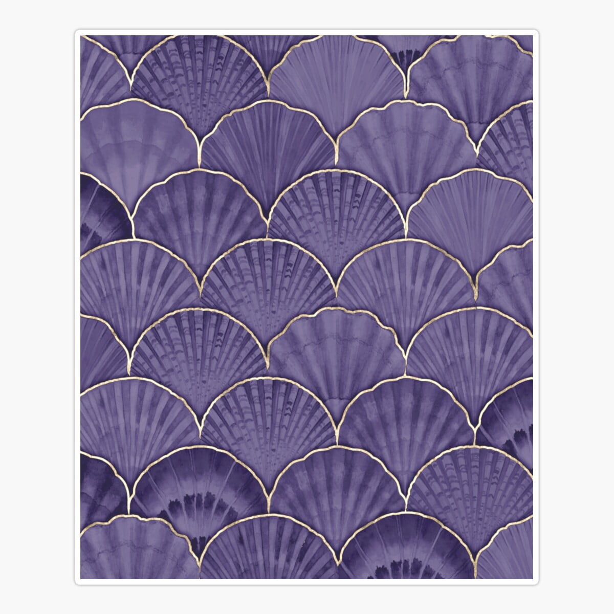 Stickly Purple Clam Shell Sticker, Phone Decal Water Bottle Stickers ...