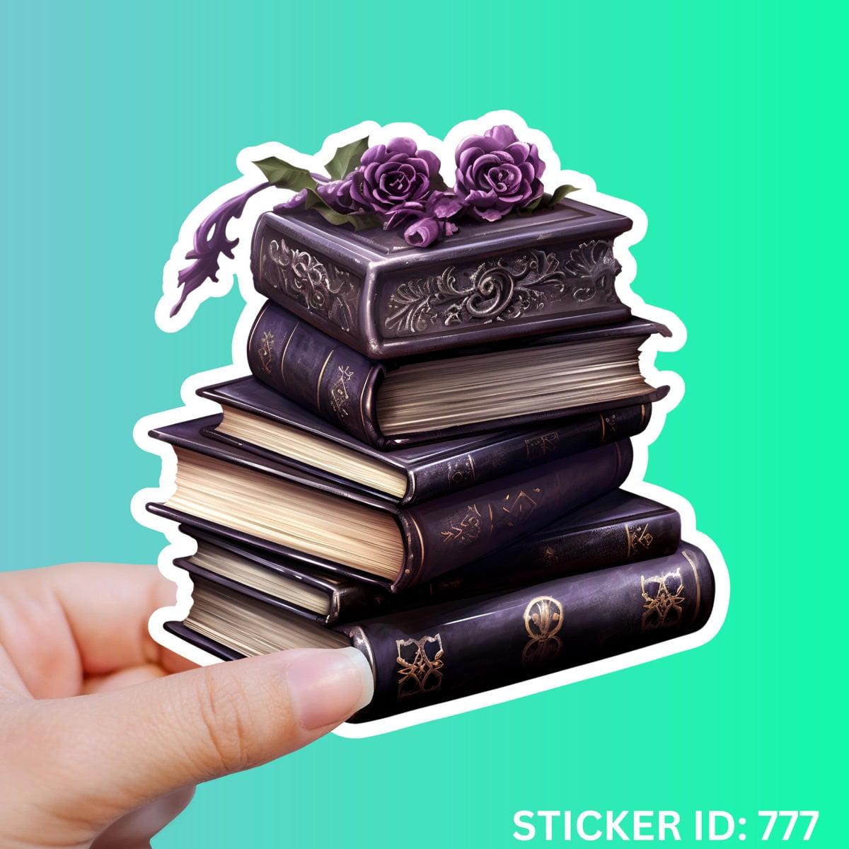Stickly Purple Stack Of Books Sticker Reader Sticker Dark Romance ...