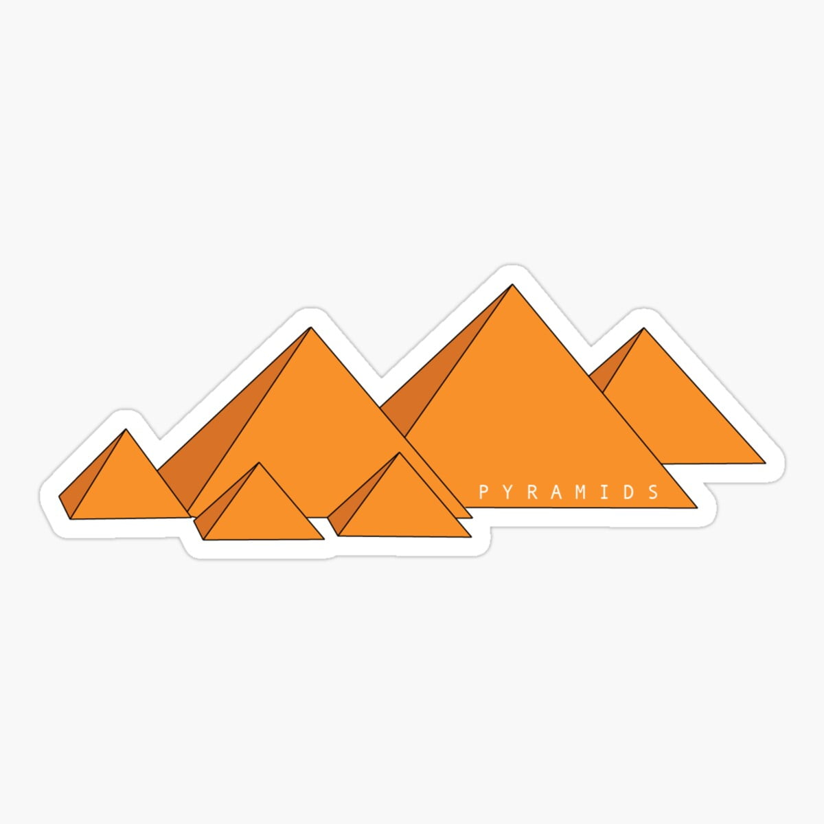 Stickly Pyramids Sticker, Phone Decal Water Bottle Stickers Car Decals ...