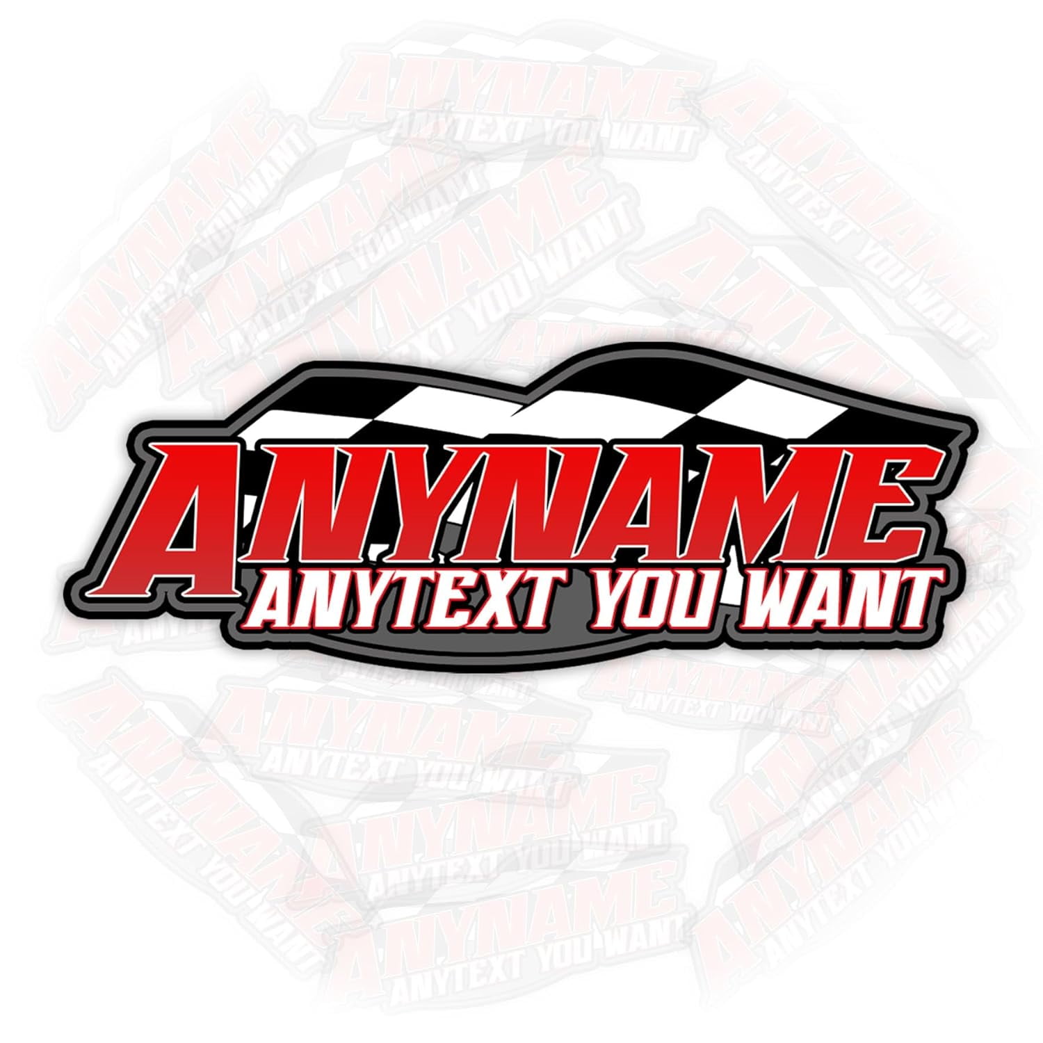 Stickly Racing Sticker Old School Retro Racer Name Number Race Text ...