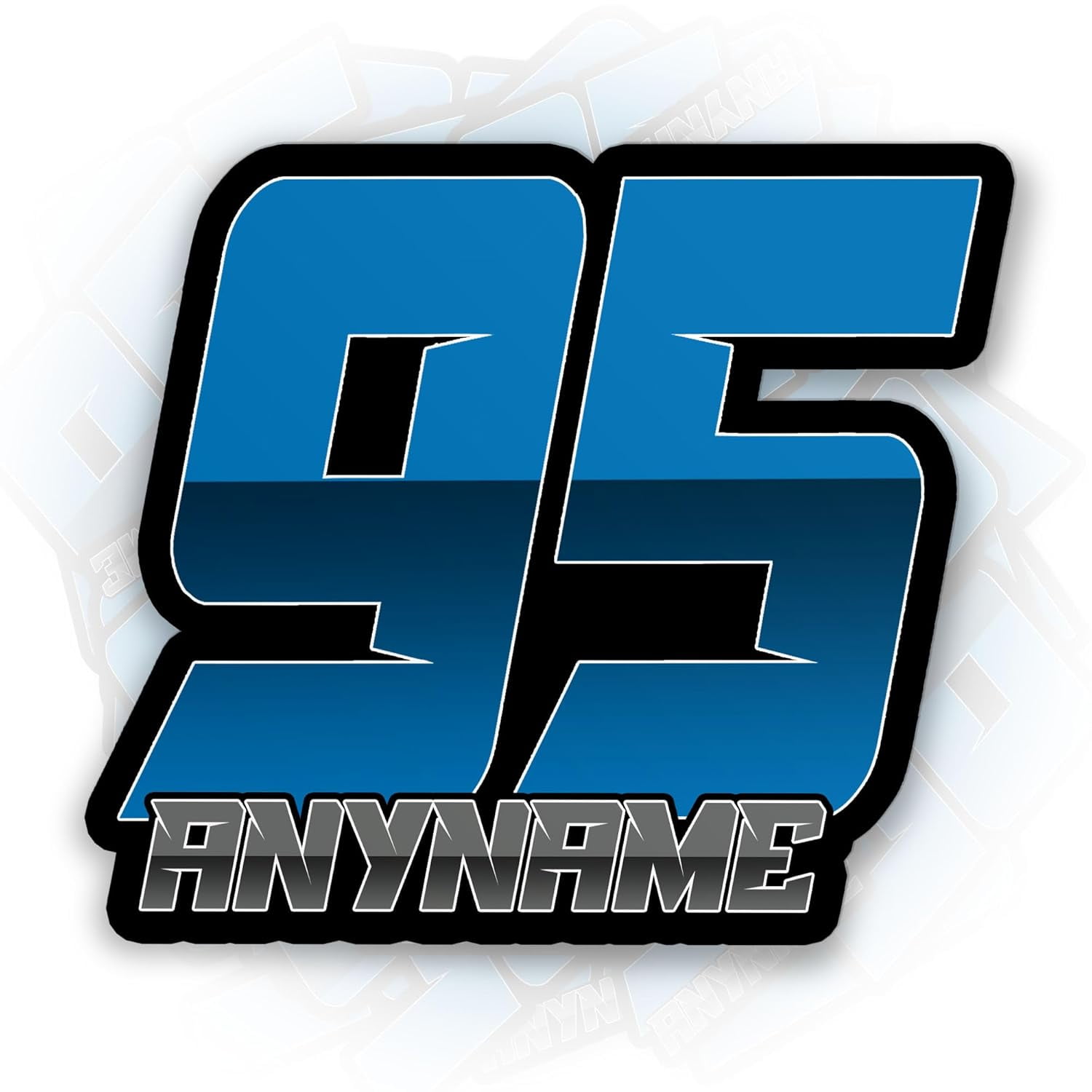 Stickly Racing Sticker, Racing Name Number Text for Cars Bumper Decal ...