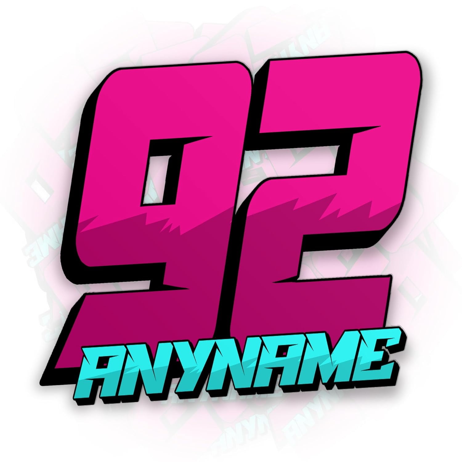 Stickly Racing UV DTTransfer Sticker, Racing Number & Name Transparent ...