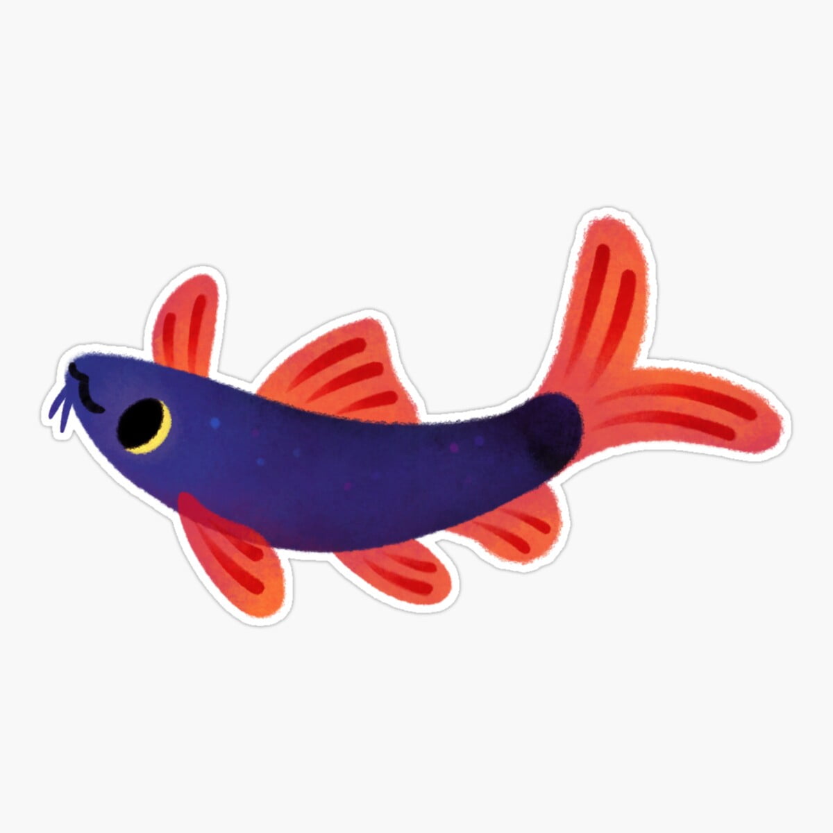 Stickly Rainbow Shark Meets Blue Shark Sticker, Phone Decal Water ...