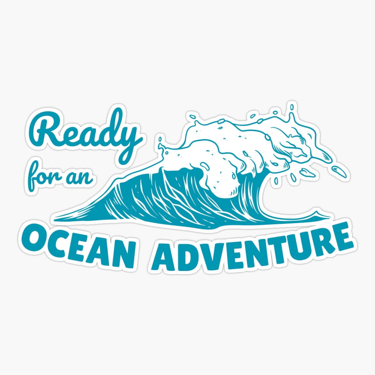 Stickly Ready For An Ocean Adventure – Wave Design For Sea Lovers ...