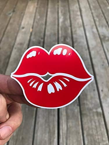 Stickly Red Lips Sticker, Laptop Sticker, Water Bottle Sticker, Phone ...