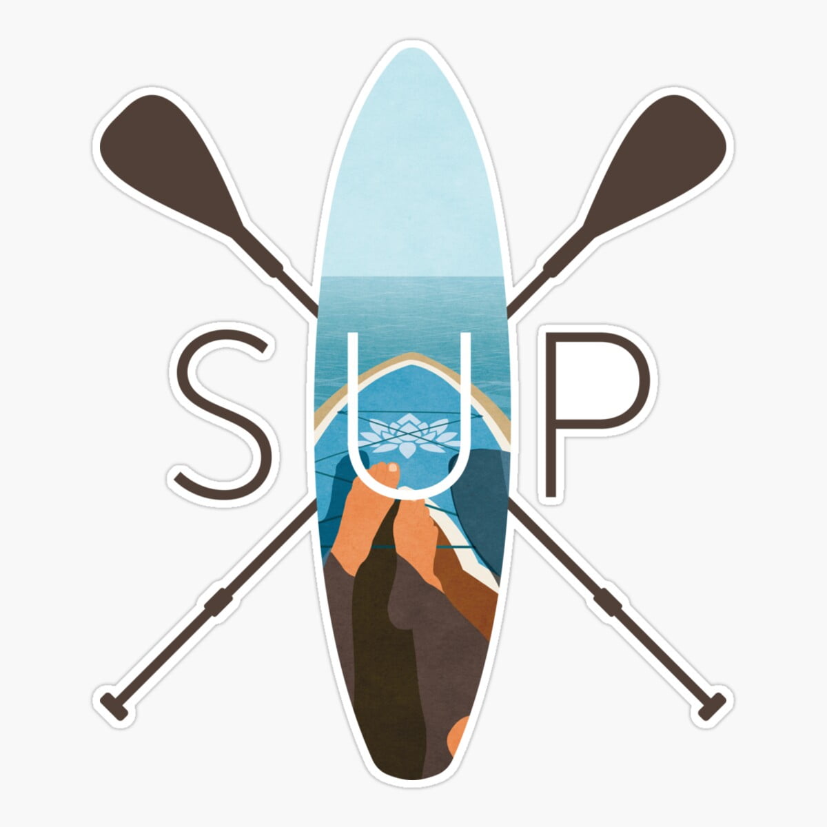 Stickly Relax Paddle Board Sticker, Phone Decal Water Bottle Stickers ...