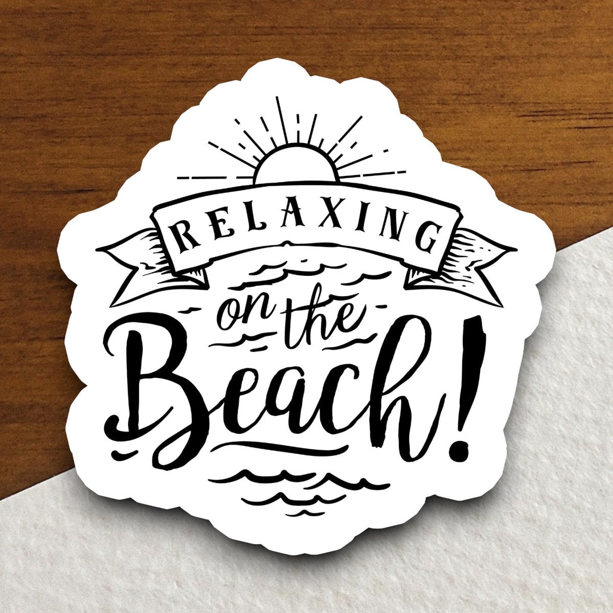 Stickly Relaxing On The Beach Sticker, Vacation Sticker, Travel Sticker ...