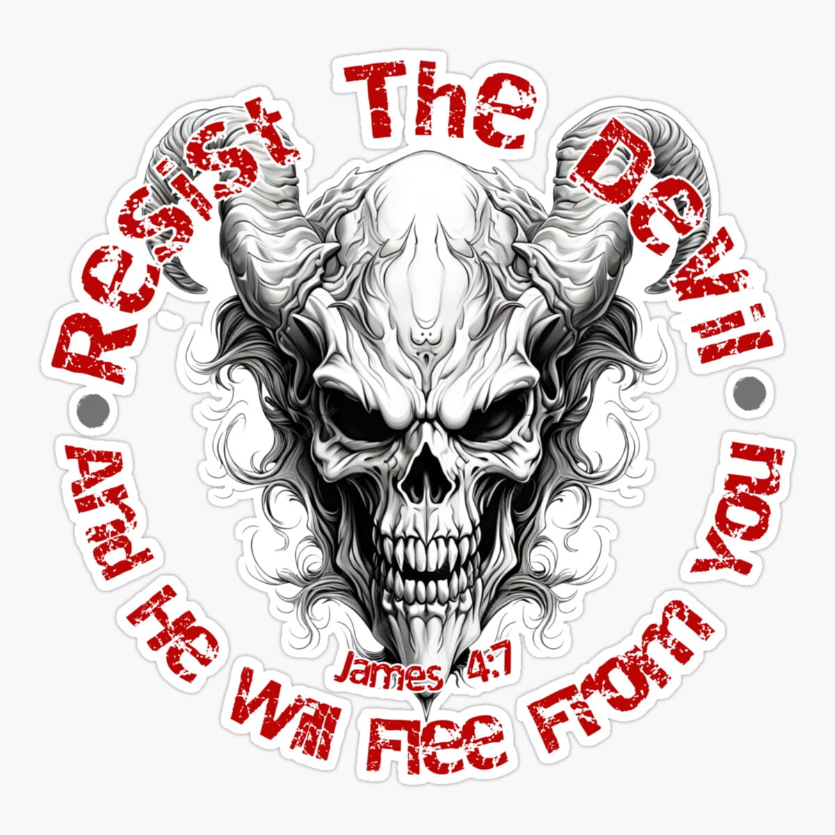 Stickly Resist The Devil Sticker, Phone Decal Water Bottle Stickers Car ...