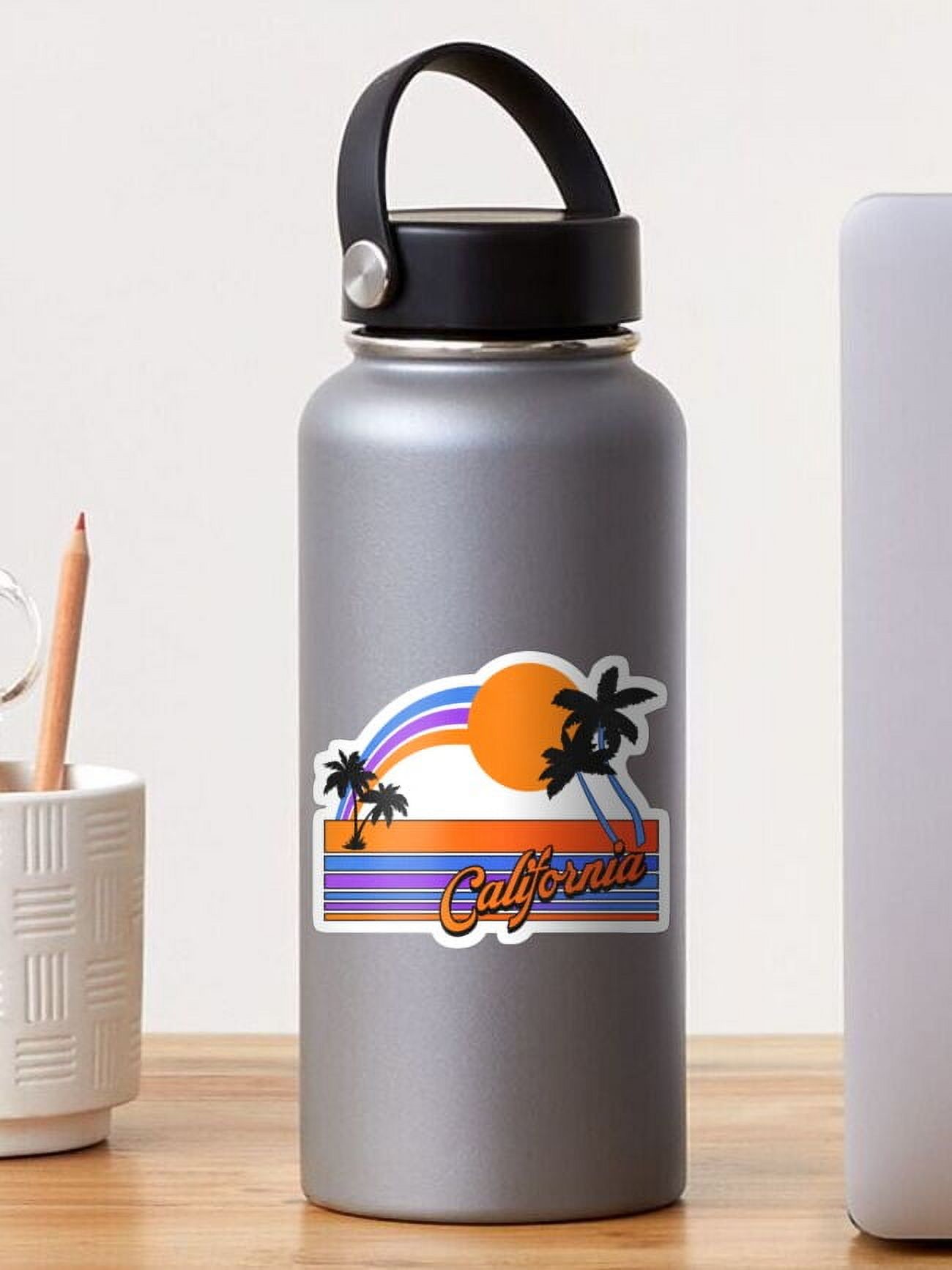 Stickly Retro California Sunset Stripe Tourist Souvenir Sticker, Phone ...