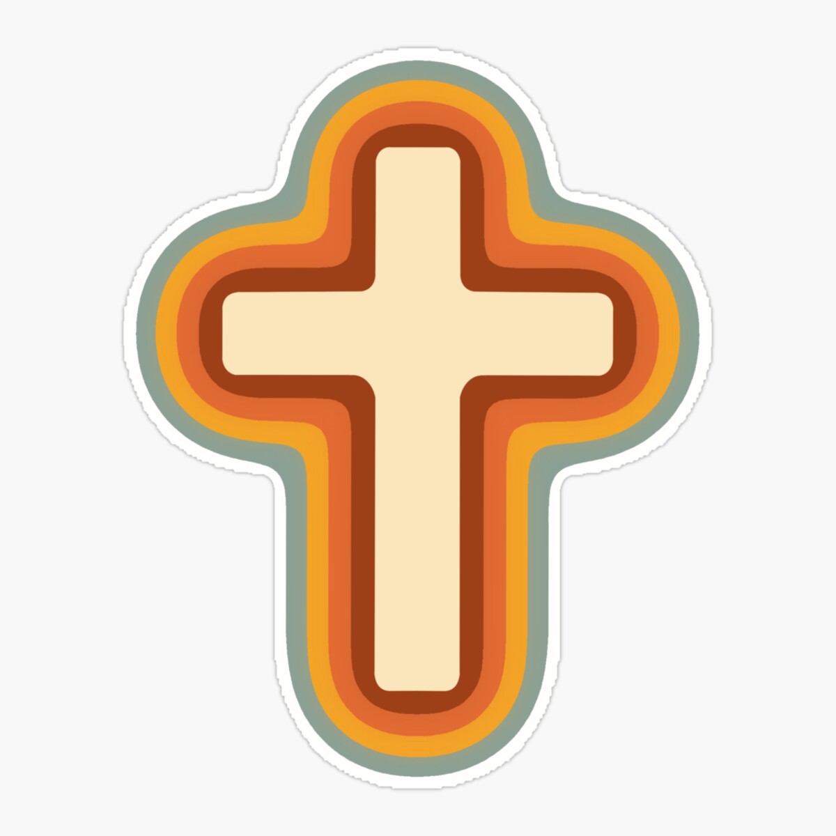 Stickly Retro Cross Design Sticker, Phone Decal Water Bottle Stickers ...