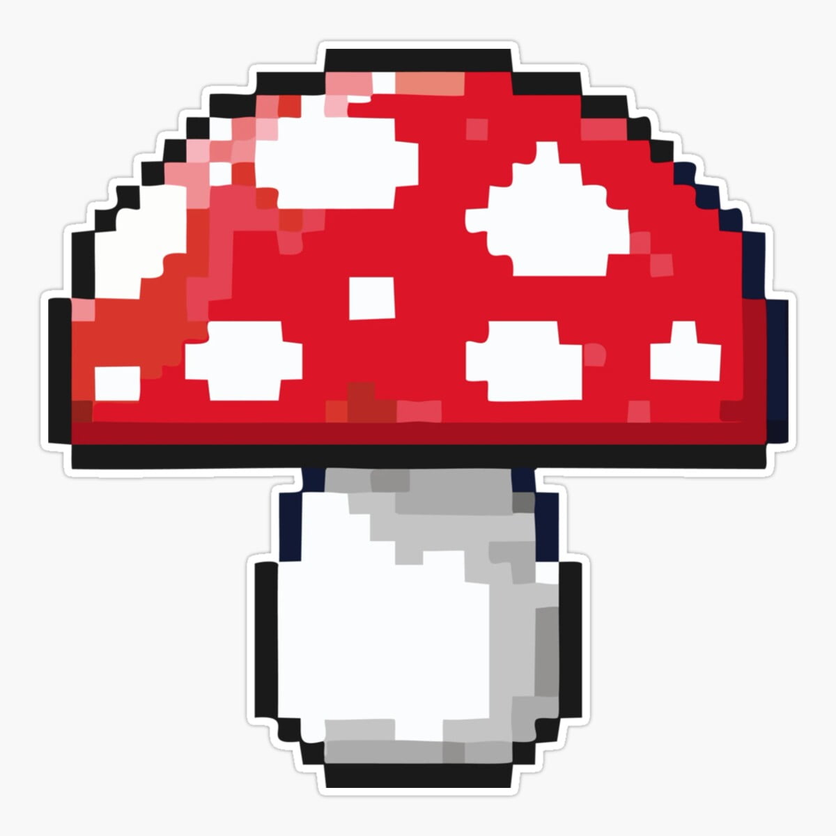 Stickly Retro Pixel Mushroom Sticker, Phone Decal Water Bottle Stickers ...