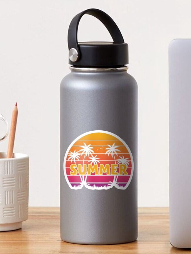 Stickly Retro Tropical Sunset Sticker, Phone Decal Water Bottle ...