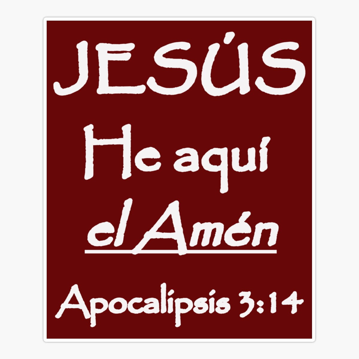 Stickly Revelation 3:14 The Amen Spanish Bible Verse Sticker, Phone ...